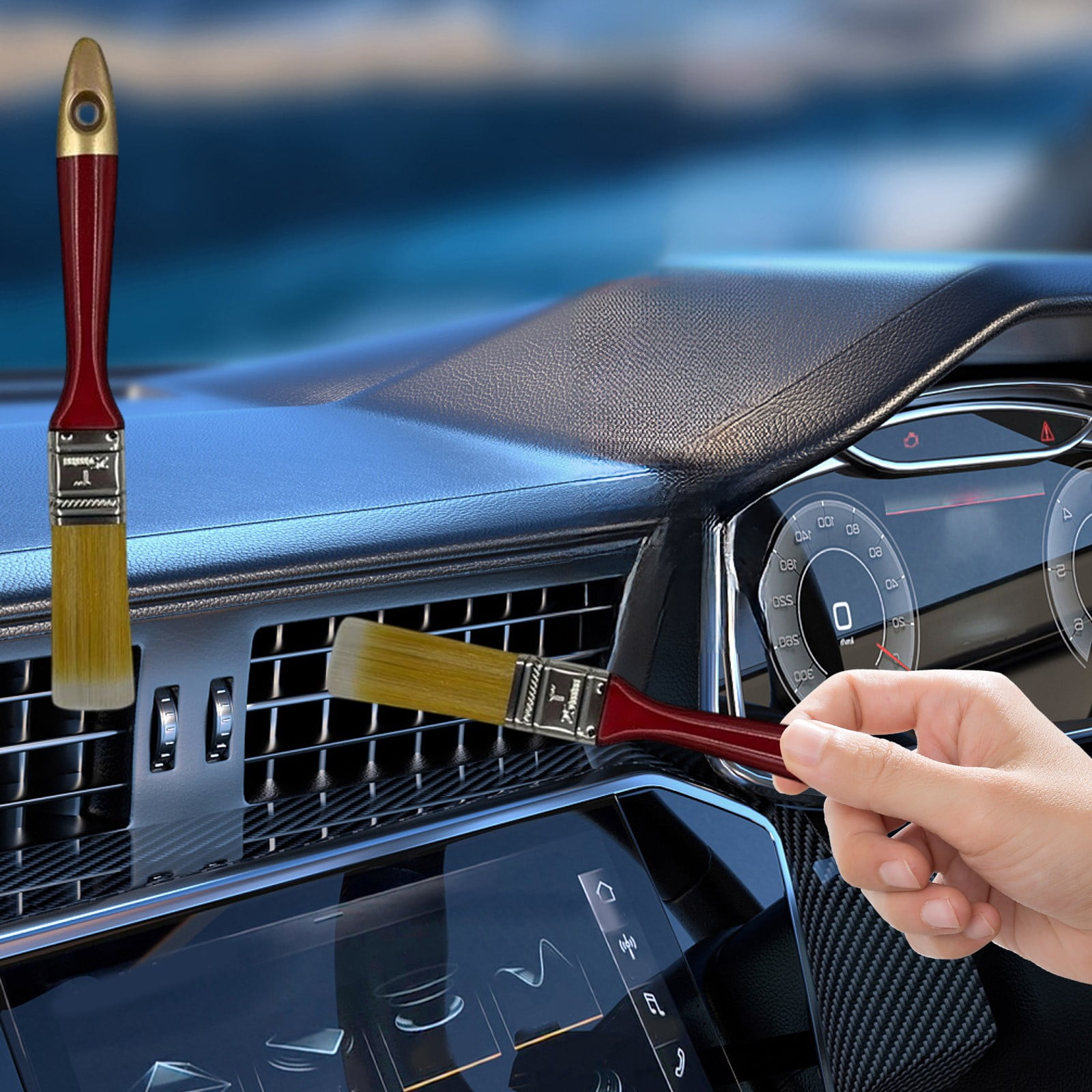 COM1950s Car Vent Cleaner Brush,Detail Cleaning Tool for Interior Vents ...