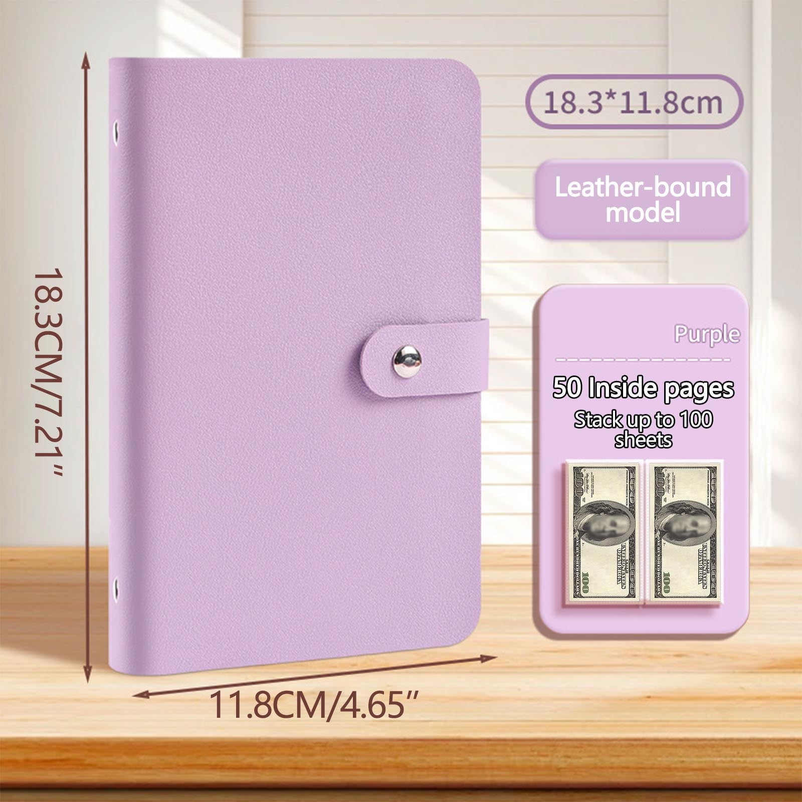 COM1950s Cash Envelope Binder,100 Envelope Challenge System with ...