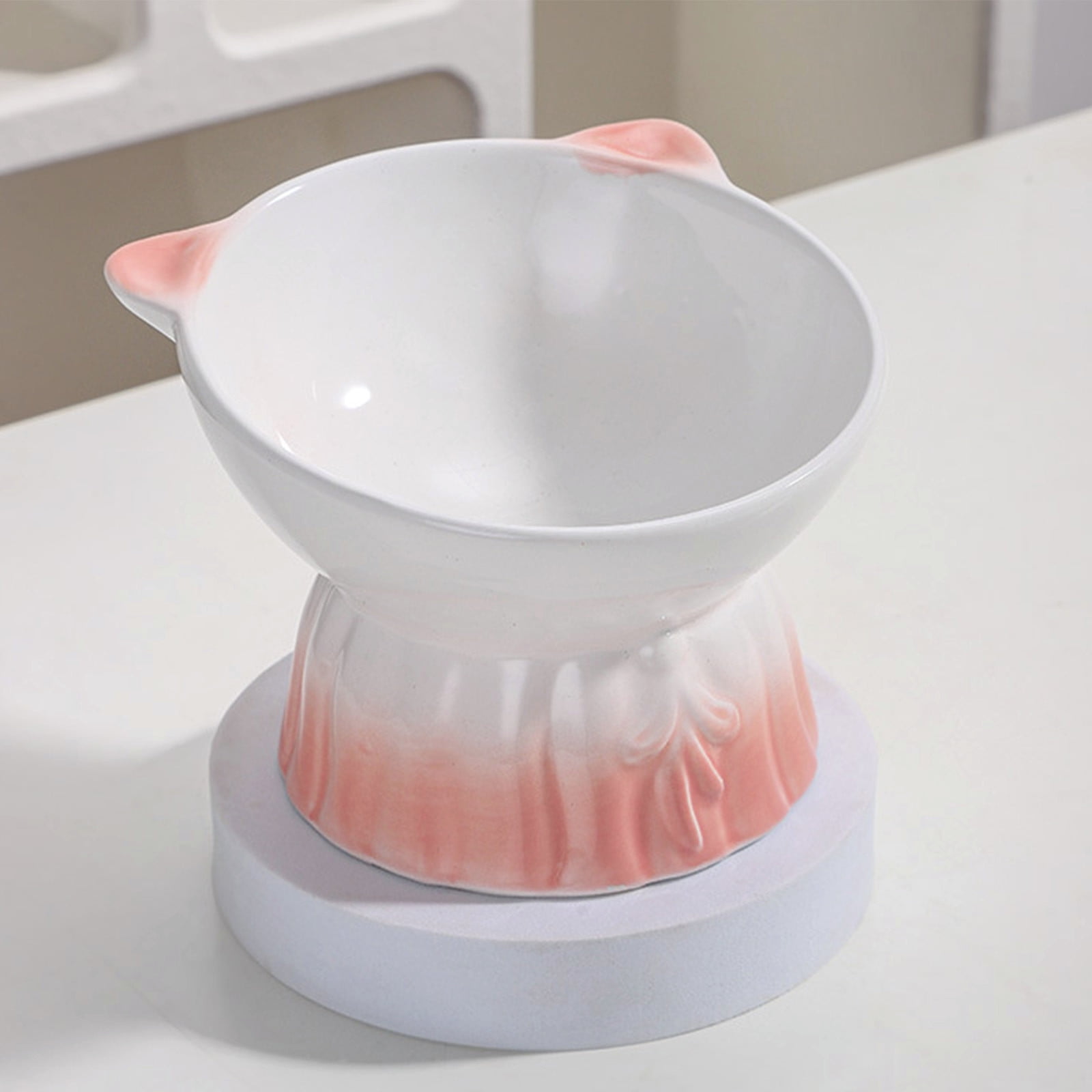 COM1950s Cat Food Bowl,Raised Ceramic Cat Bowl for Whisker Relief and ...