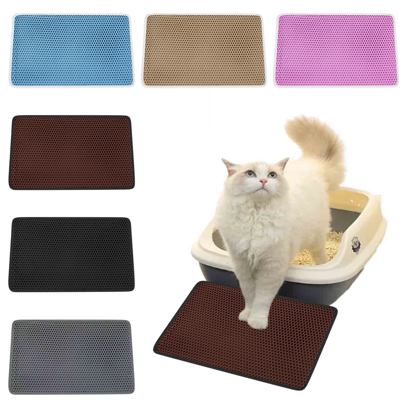 COM1950s Cat Litter Mat Cat Litter Trapping Mat,Honeycomb Double Layer ...