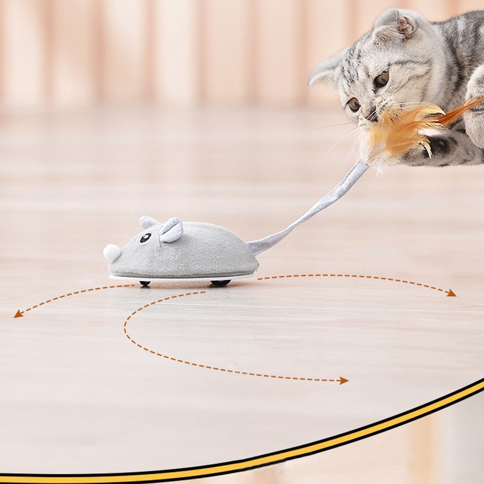 COM1950s Cat Toys Squeaky Rechargeable Moving Mouse with Dynamic Magic ...