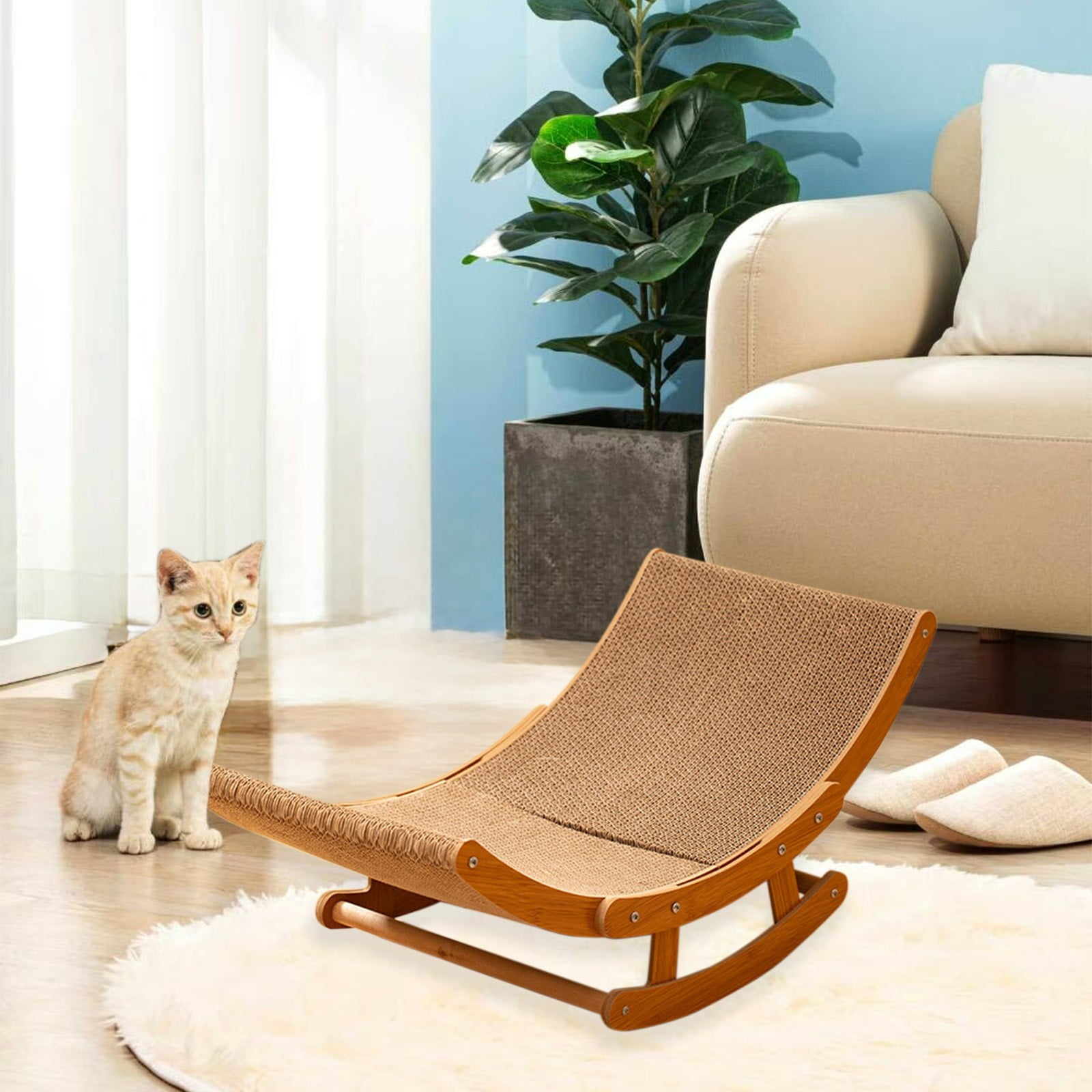 COM1950s Cats Scratching Board Shaking Bed Corrugated Cardboard Scratch ...