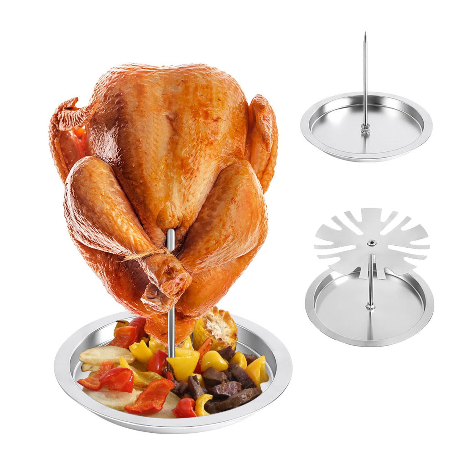 COM1950s Chicken Leg Rack for Grill with Drip Tray - Easy To Use 15 ...