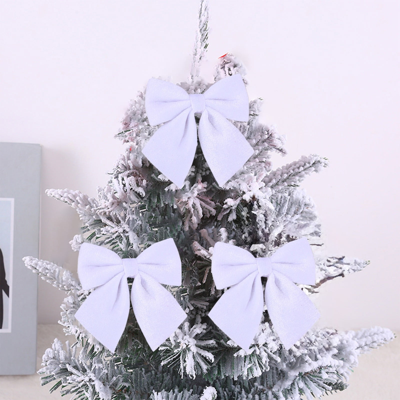 COM1950s Christmas Bow Decorations,Velvet Holiday Bows for Tree Topper ...