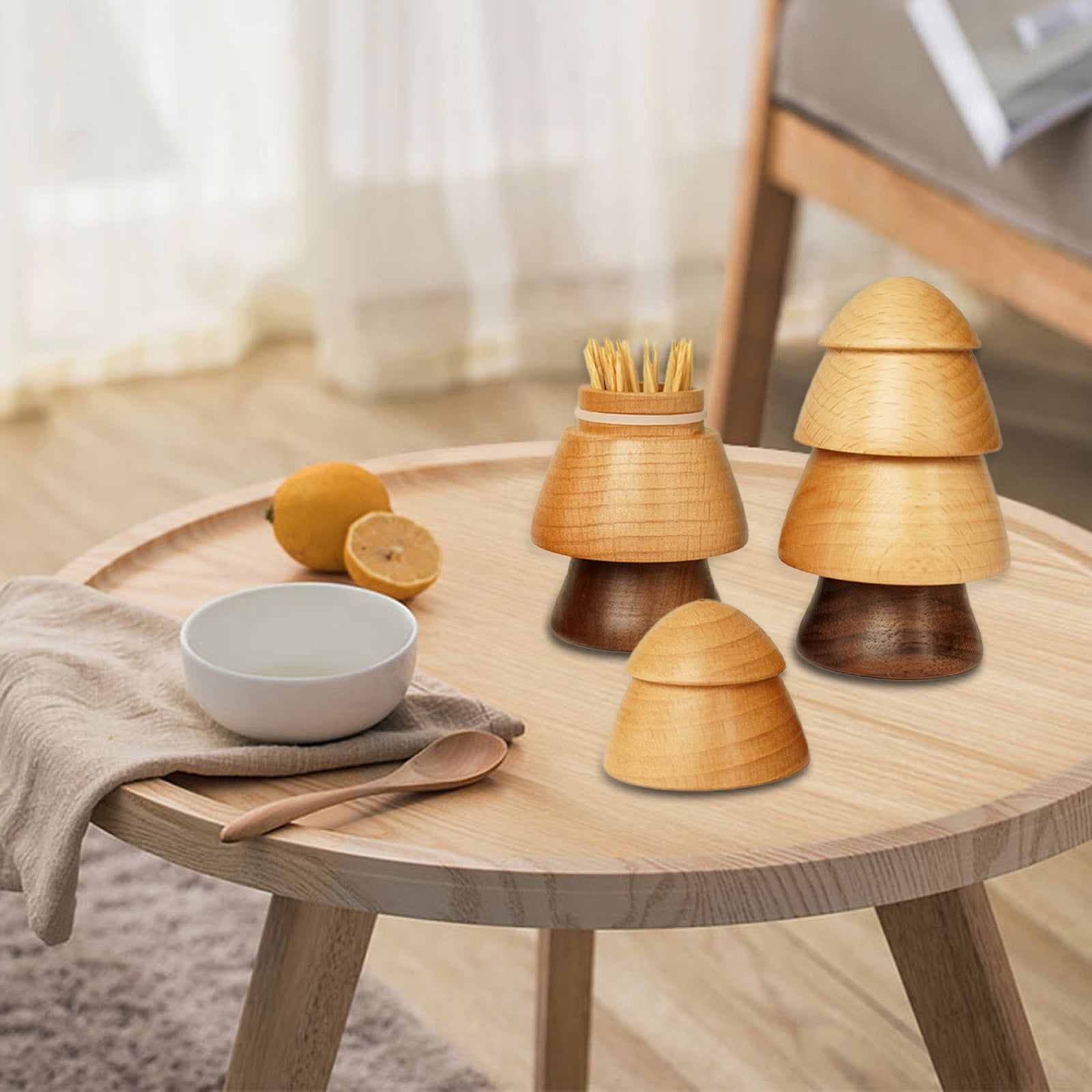 COM1950s Christmas Decorations Wooden Christmas Tree Shaped Toothpick ...