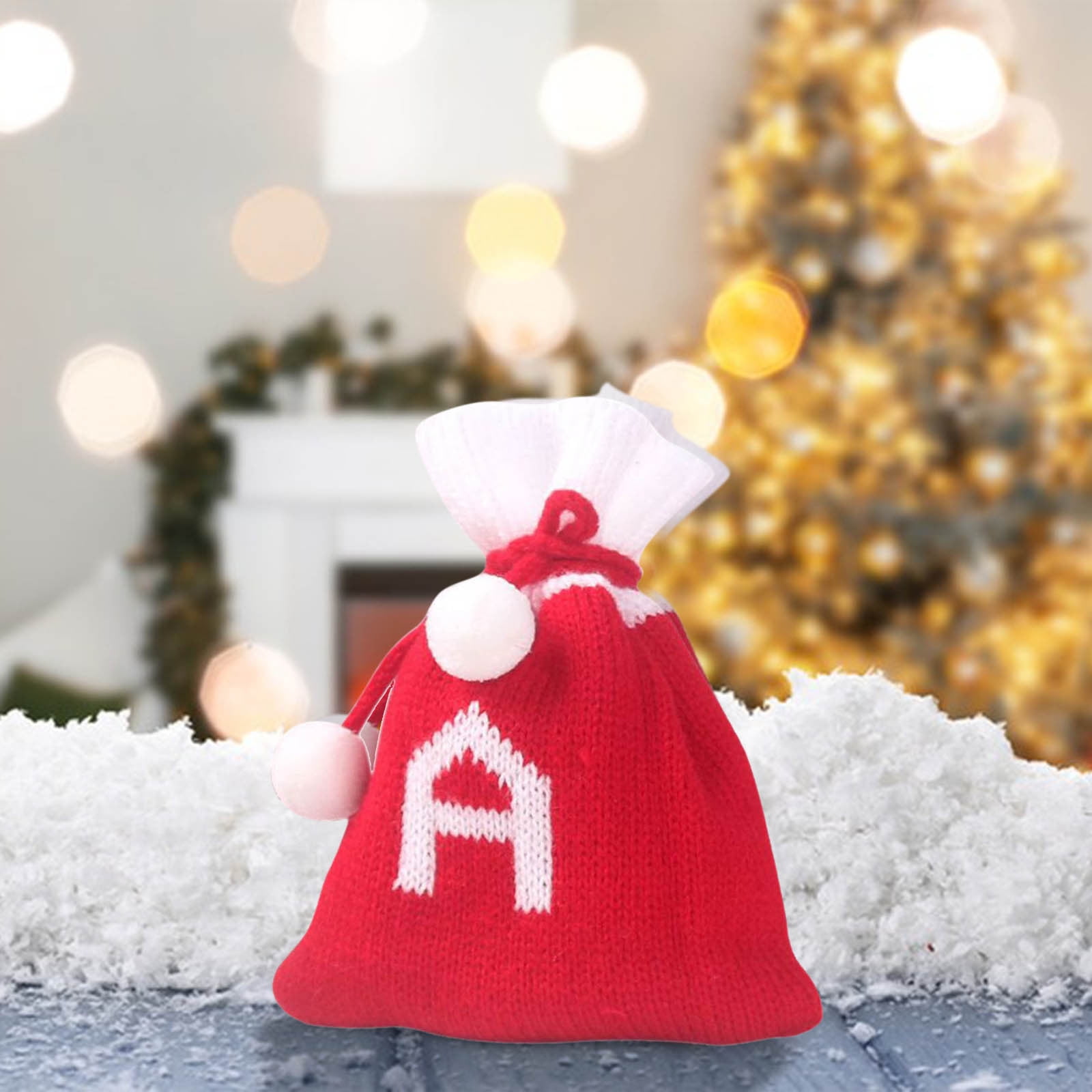 COM1950s Christmas Embroidered Knitted Letter Bags,Mini Hanging Gift ...