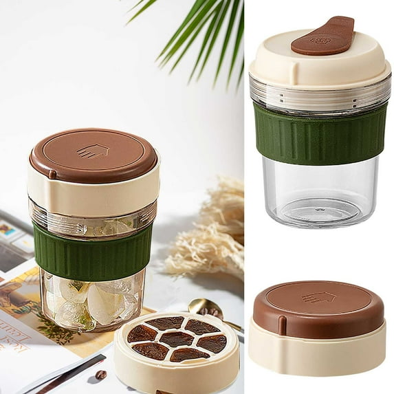 COM1950s Cold Brew Cup with Ice Mold,Portable 12.8Oz Tumbler for Iced ...