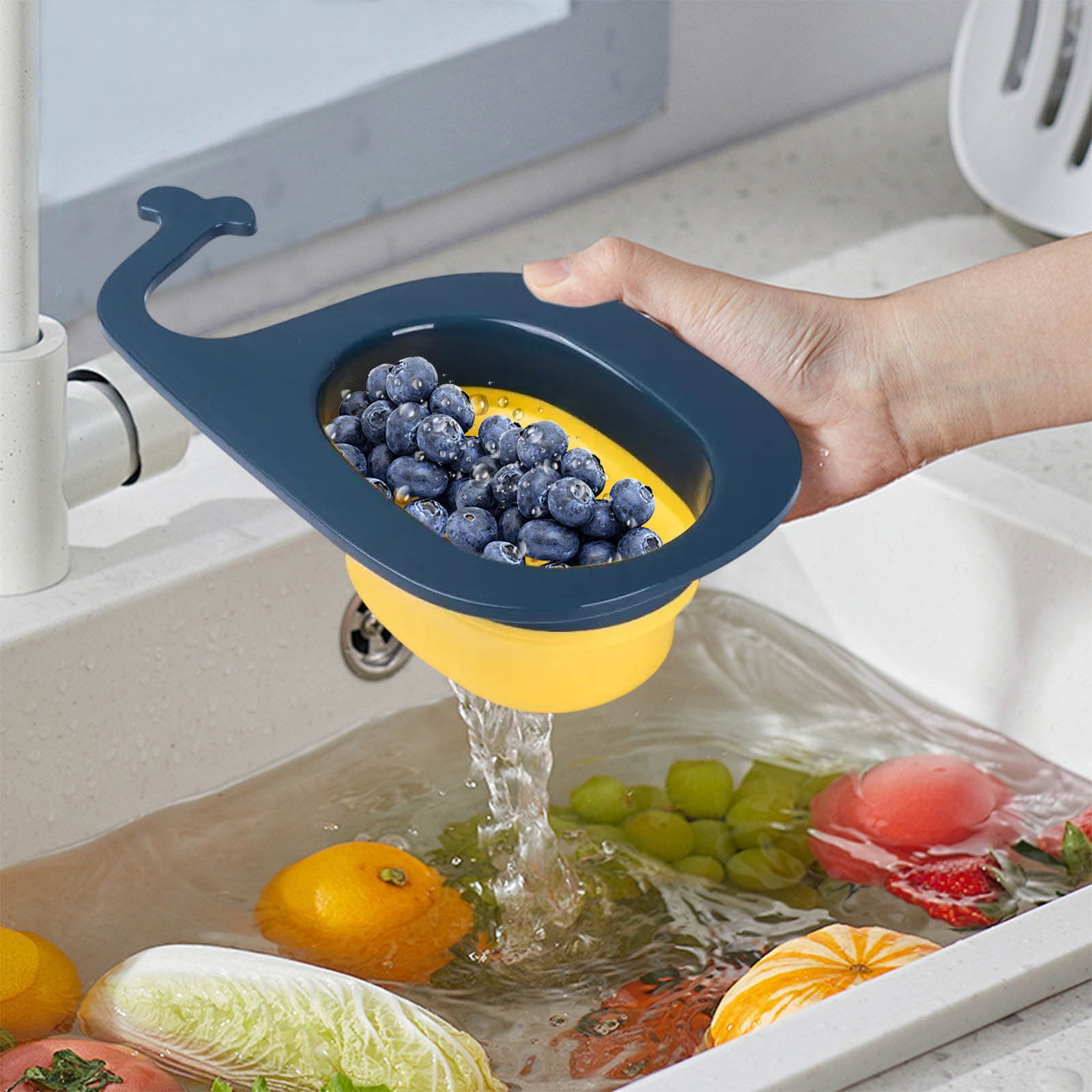 COM1950s Corner Sink Strainer Basket,Kitchen Drain Filter Rack with ...