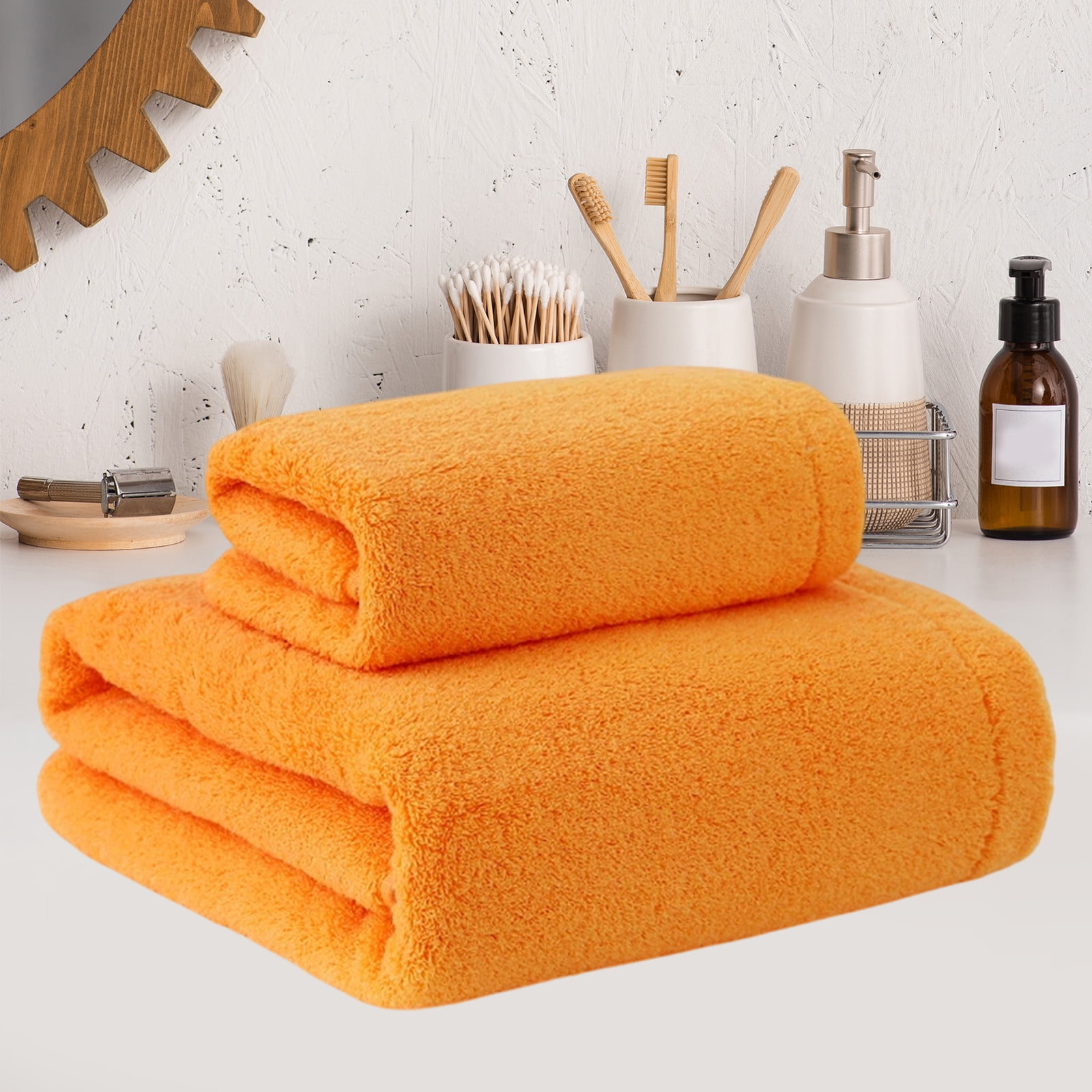 COM1950s Cotton Bath Towels Set of 2,Quick Dry Colorful Bath Towels ...