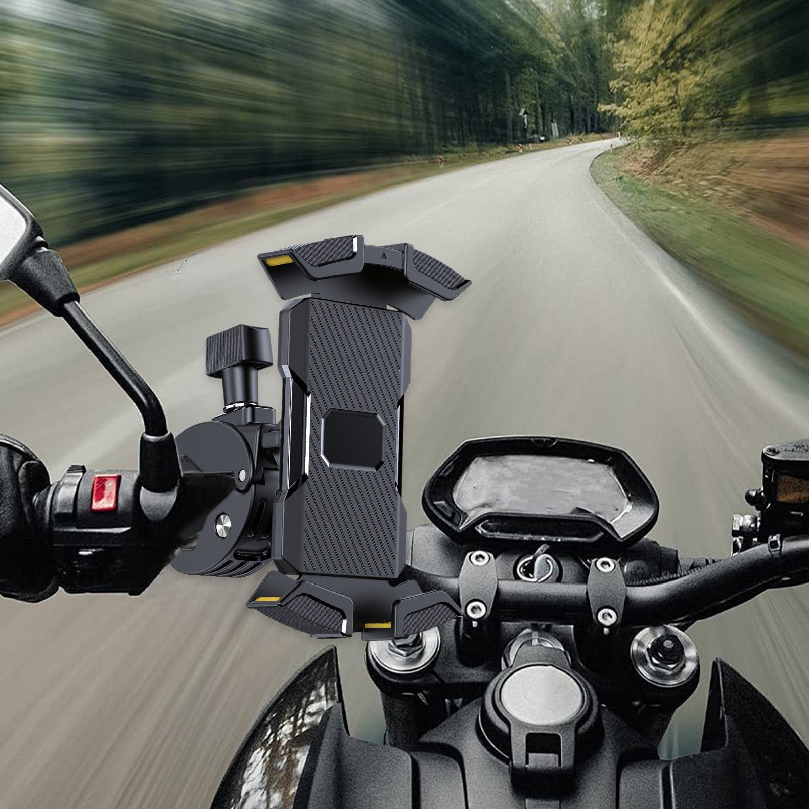 COM1950s Crab-Claw Motorcycle Phone Mount - Heavy-Duty Aluminum Alloy ...