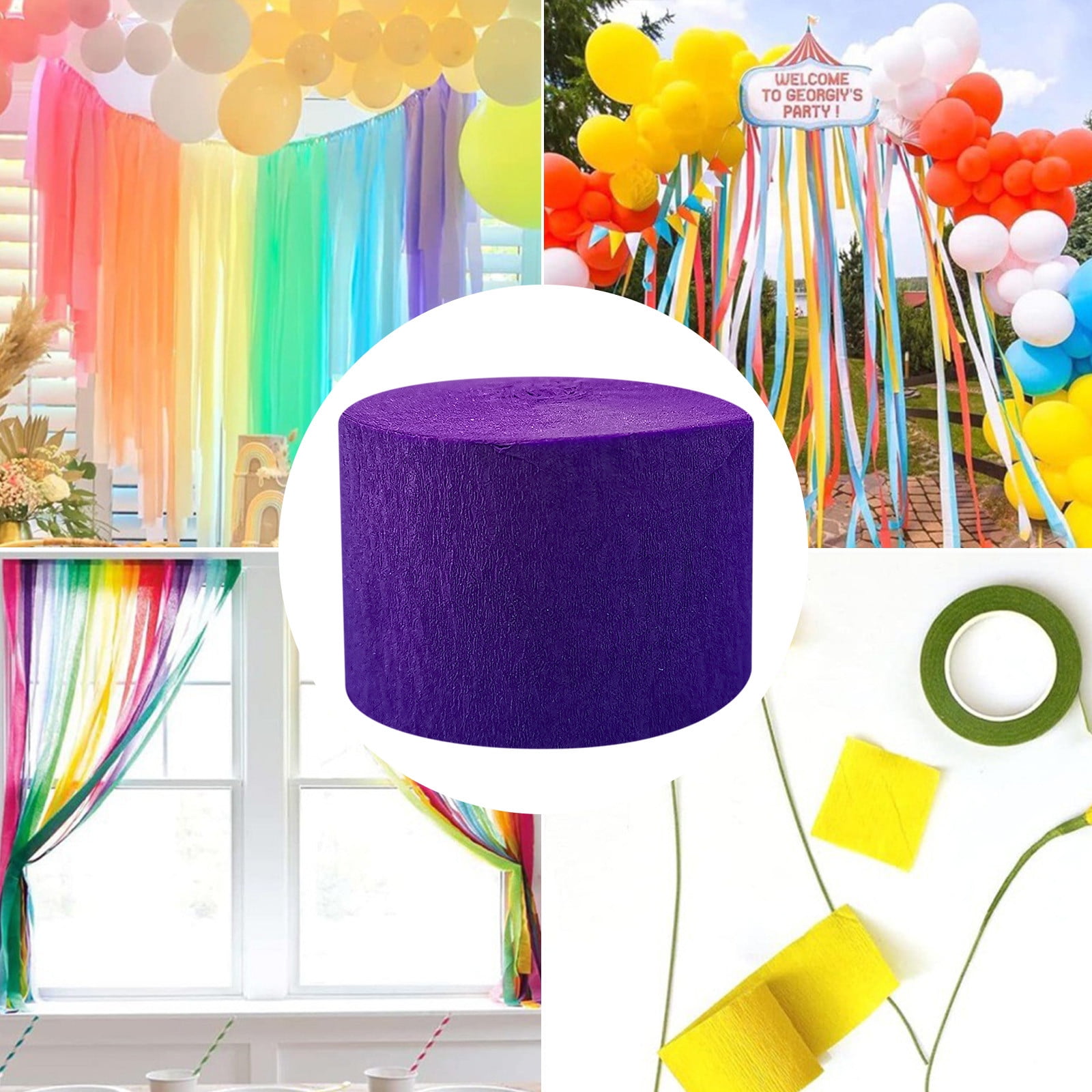 COM1950s Crepe Paper Streamer Roll for Party Decor and Diy Crafts,82 ...