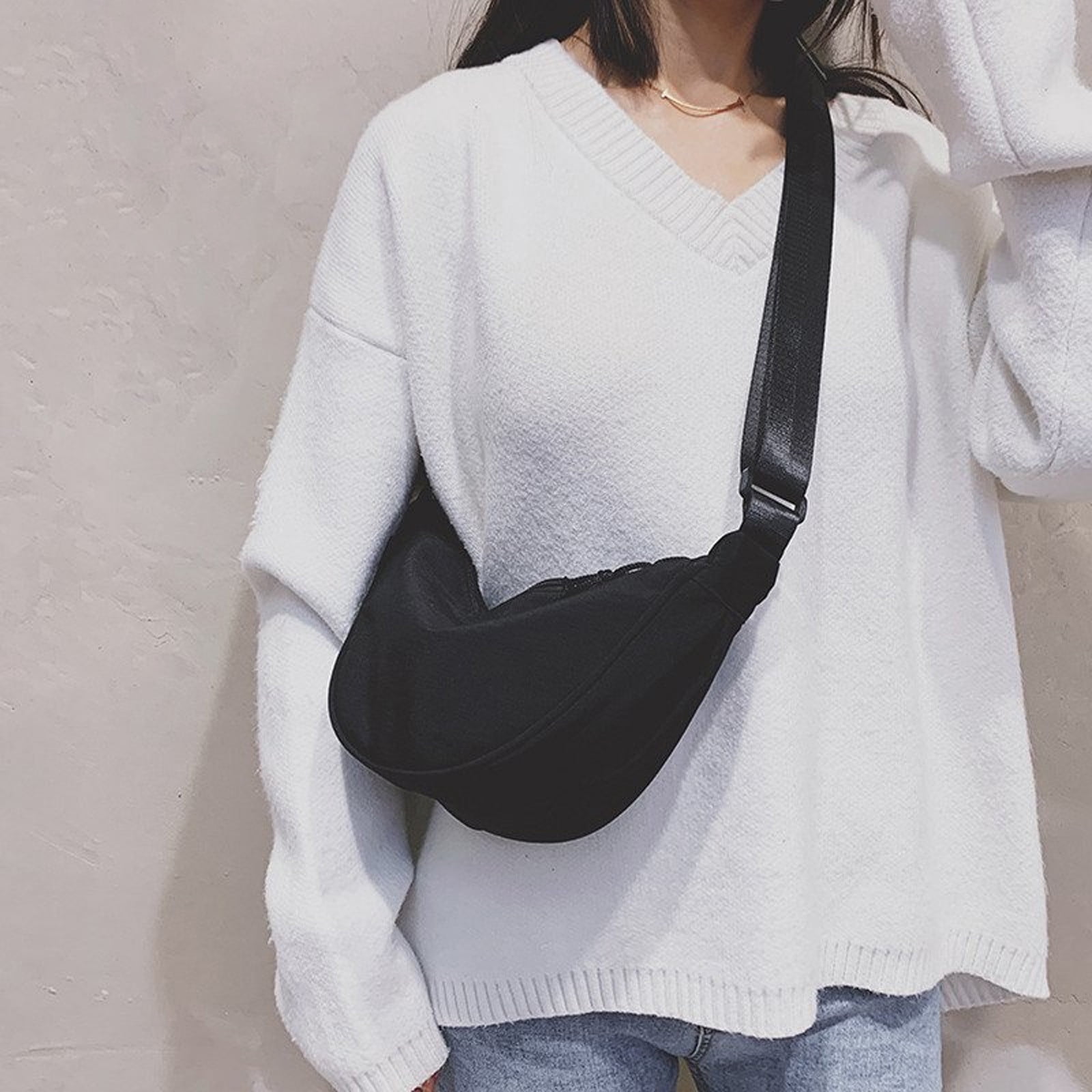 COM1950s Crossbody Sling Bag,Lightweight Nylon Chest Shoulder Bag for ...