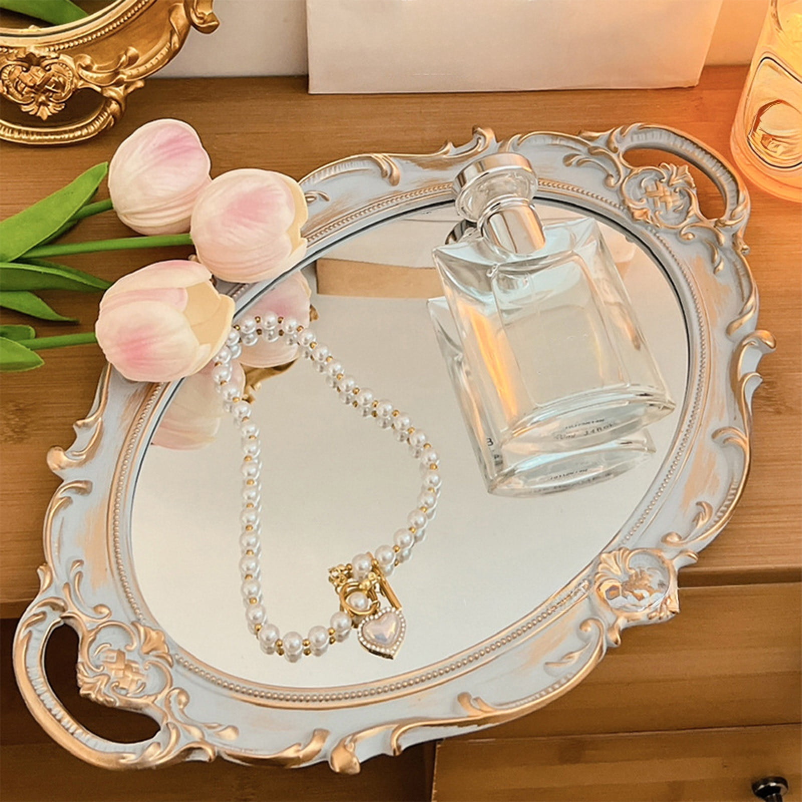 COM1950s Decorative Tray,Bathroom Tray Vanity Tray Decor,Perfume Tray ...