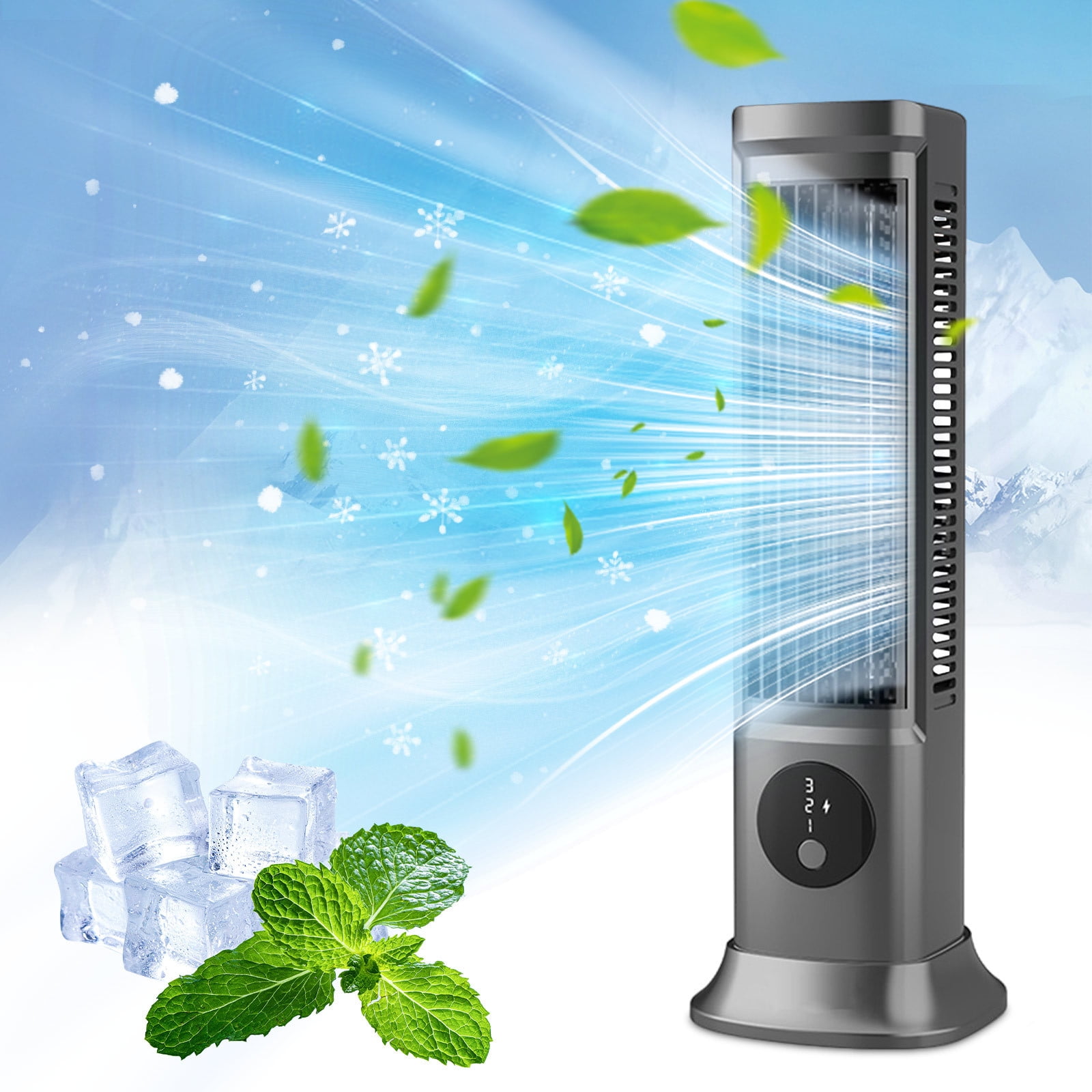 COM1950s Desktop Tower Fan with Dual Use Mode,Portable Usb Rechargeable ...