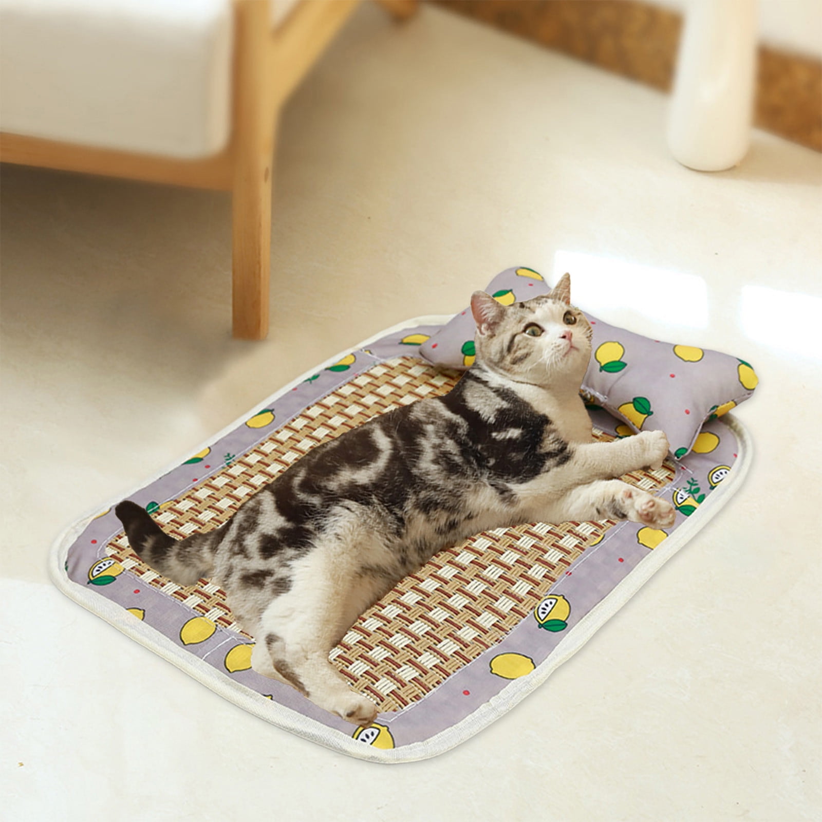 COM1950s Double Sided Cooling Pet Mat with Removable Pillow,Reversible ...
