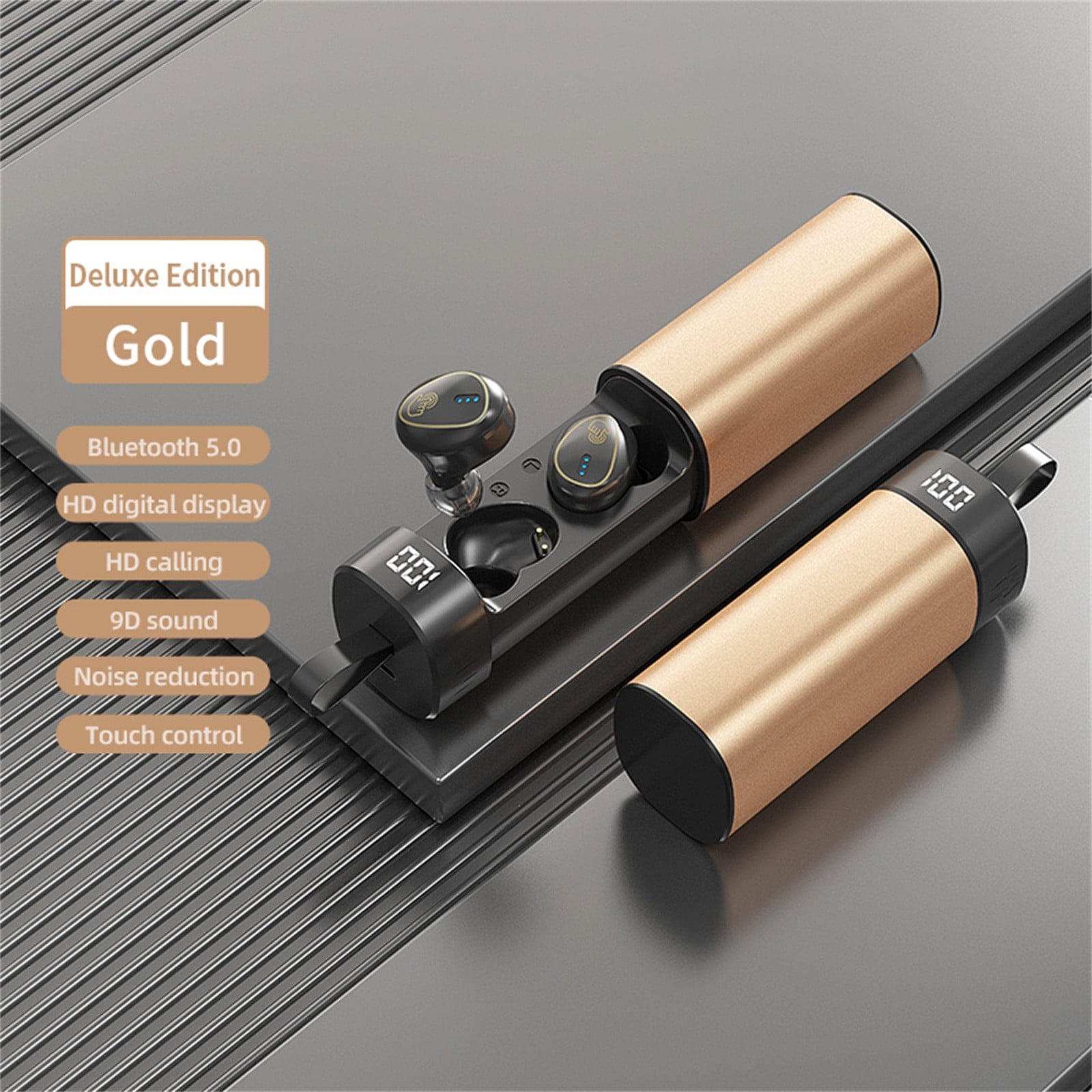 COM1950s Earbuds Wireless Bluetooth Earbuds Digital Display Earphones ...