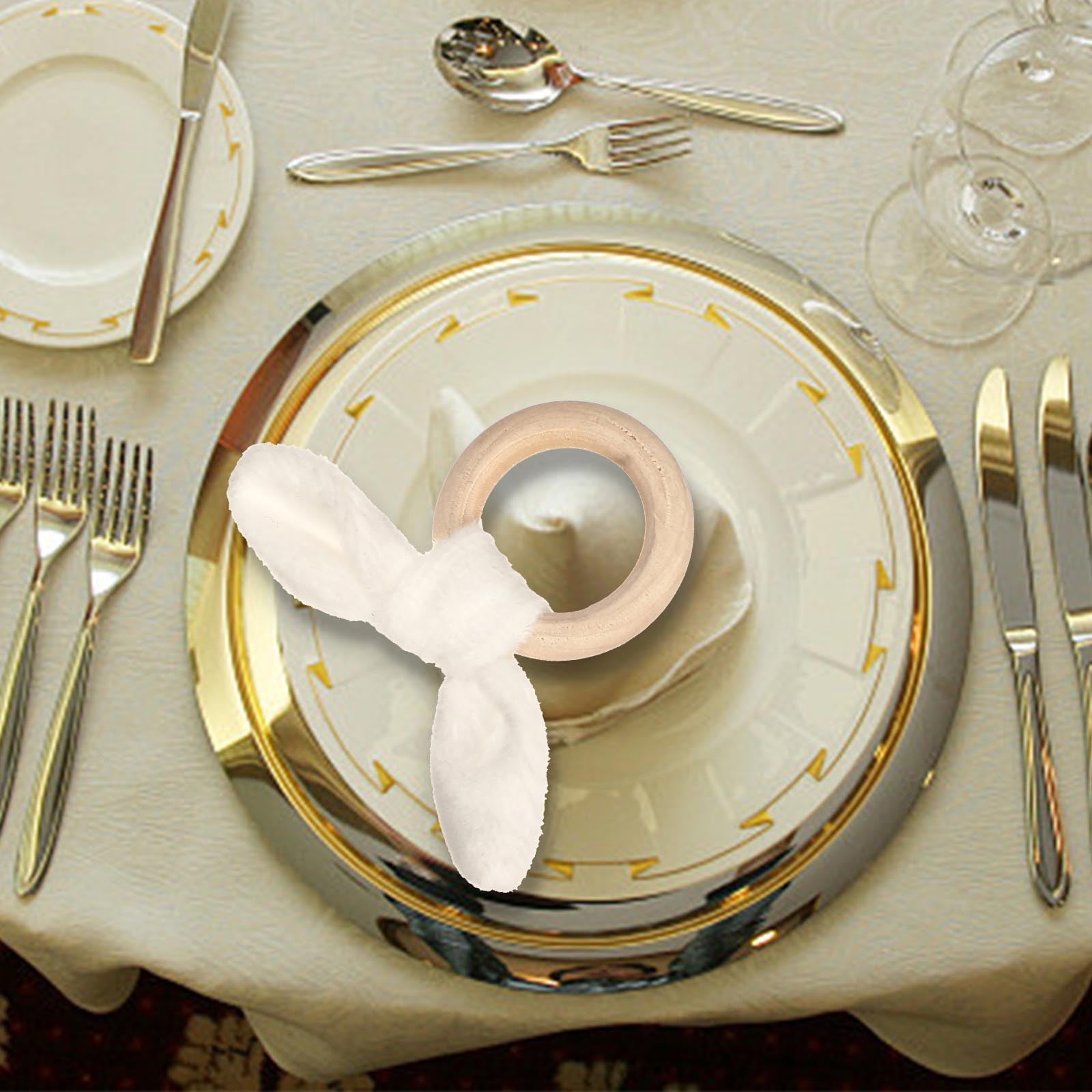 COM1950s Easter Ears Napkin Ring Hotel Terrace Mouth Cloth Border ...