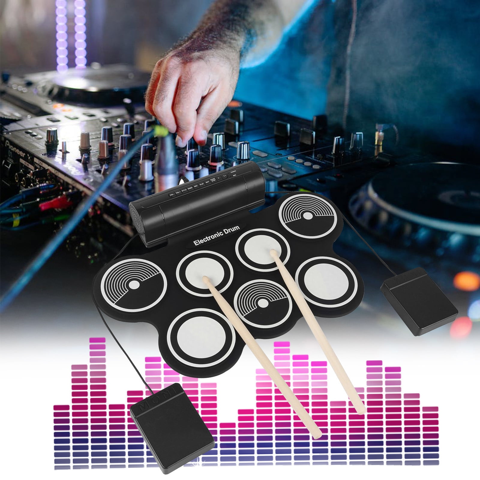 COM1950s Electric Drum Sets for Adults Roll Up Portable Drum Set for ...