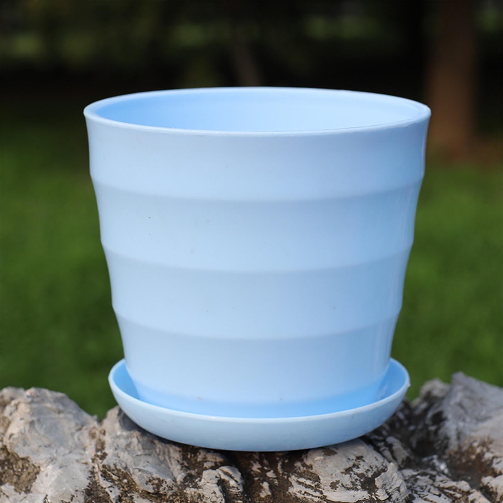 COM1950s Flower Pots with Drainage,Home Office Decor,Colourful Plastic ...