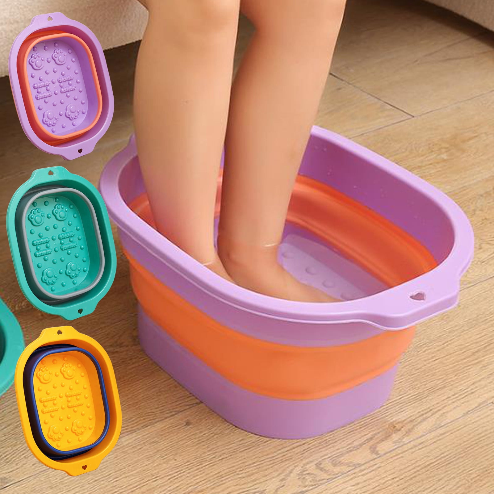 COM1950s Foldable Foot Spa Tub with Heat Retention,17X11 Inch Portable ...