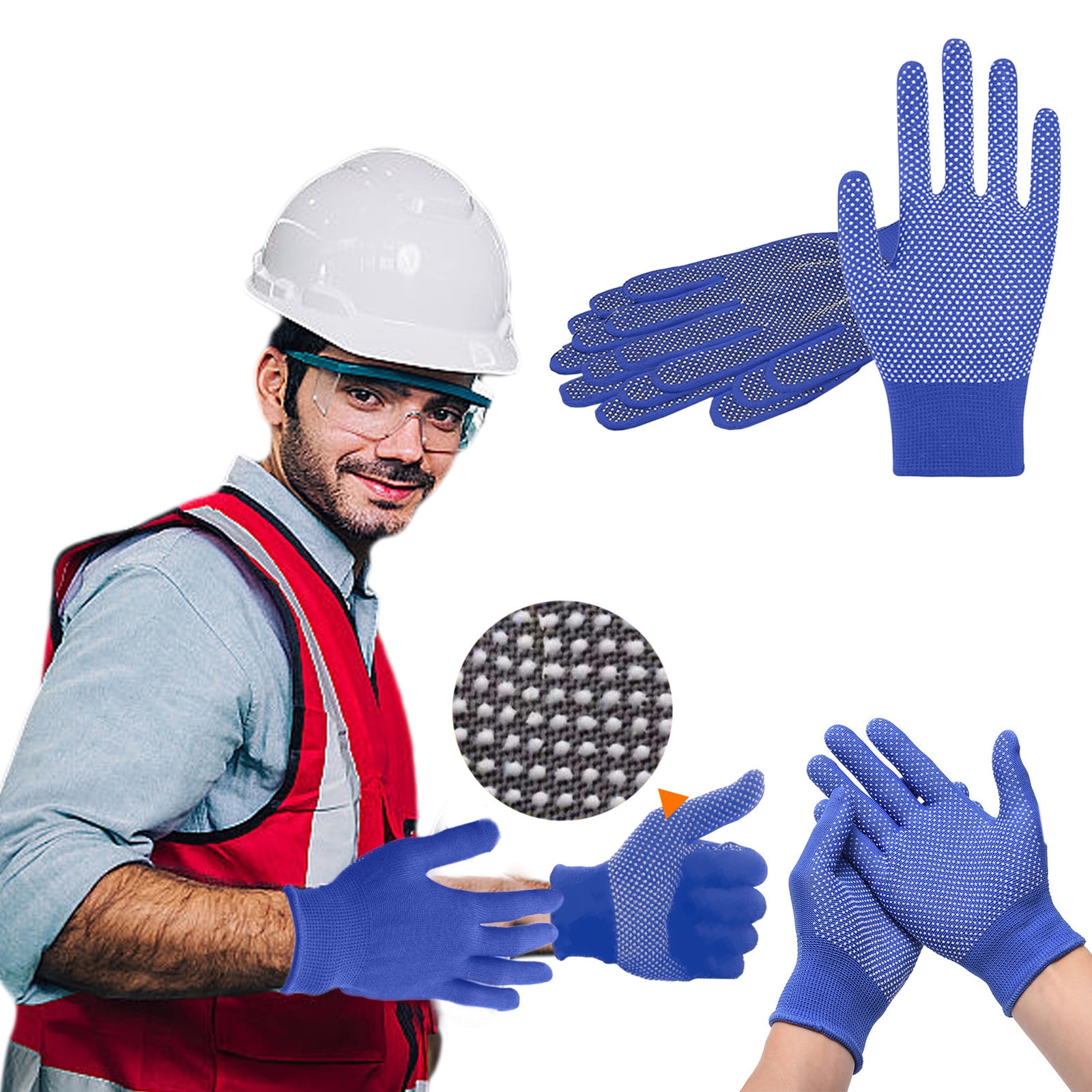 COM1950s Gloves for Work,Nylon Dotted No Slip Gloves Suitable for ...