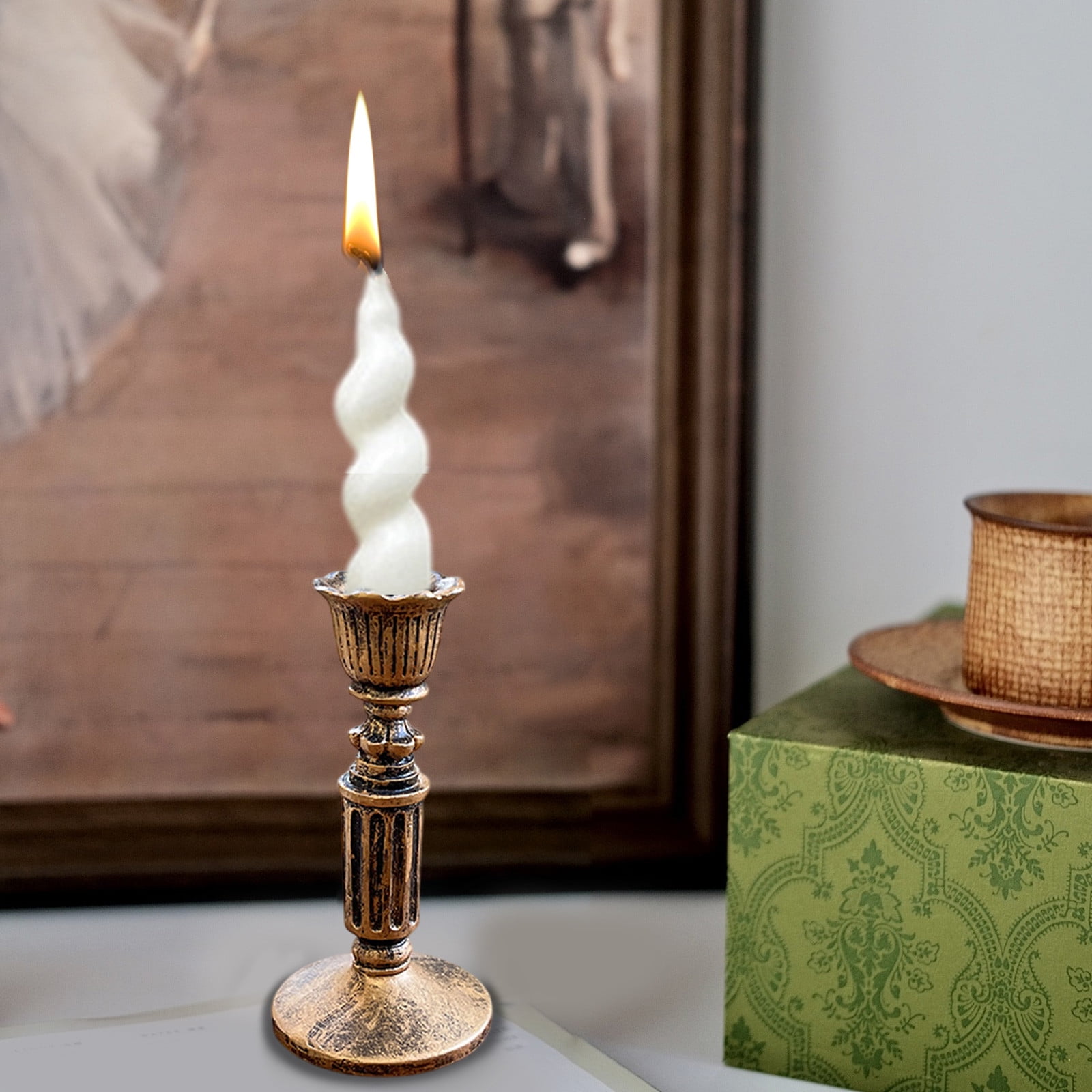 COM1950s Gold Candlestick Centerpiece for Table Decor,Candle Holders ...