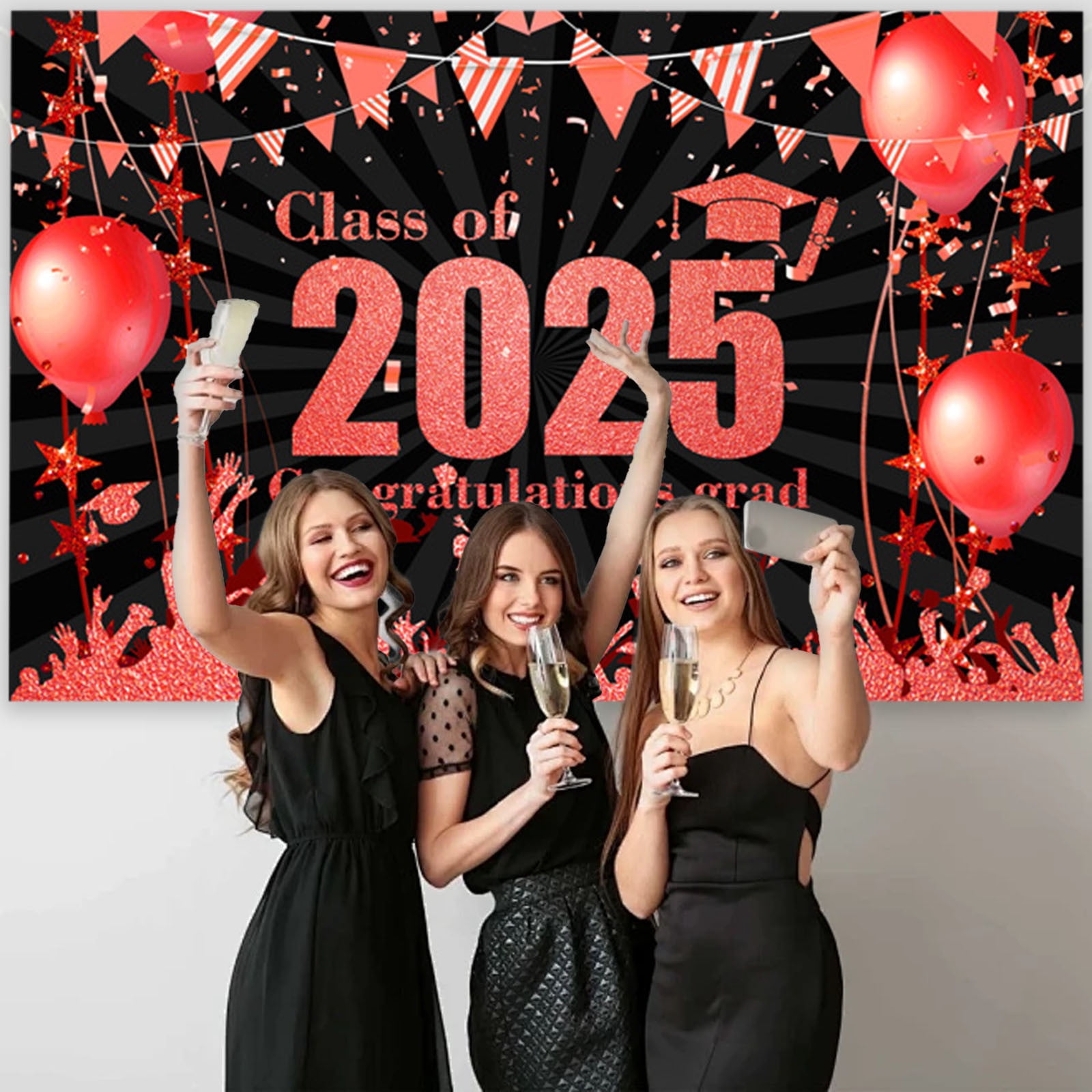 COM1950s Graduation Backdrop 70X43 Inch Wrinkle-Free Polyester - Class ...