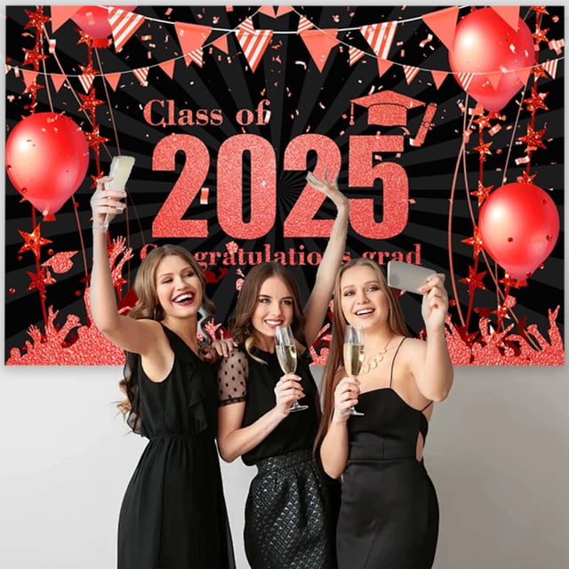 COM1950s Graduation Backdrop 70X43 Inch Wrinkle-Free Polyester - Class ...