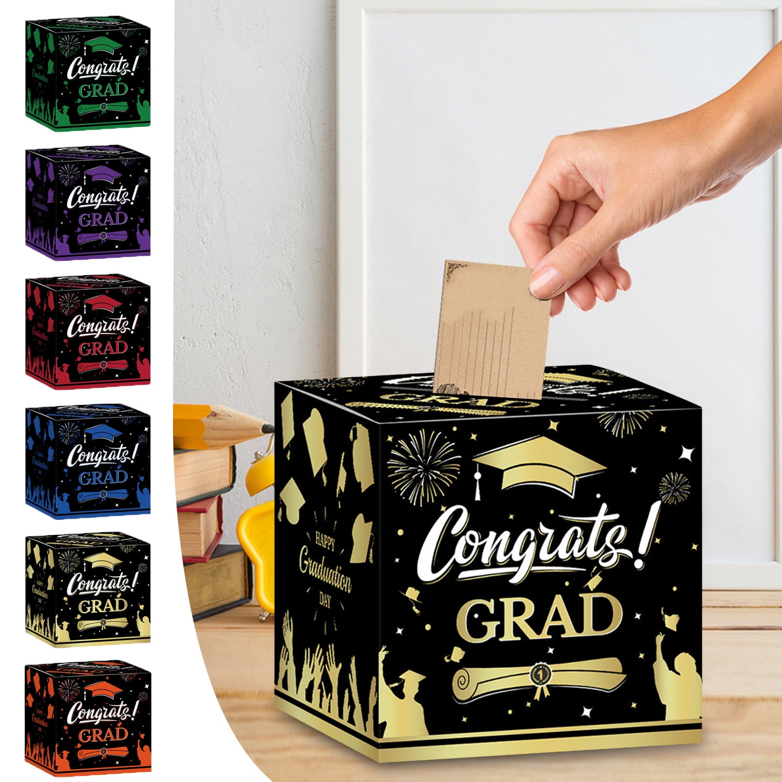 COM1950s Graduation Card Box 2025 - Jumbo 9X9 Inch Class of 2025 Party ...