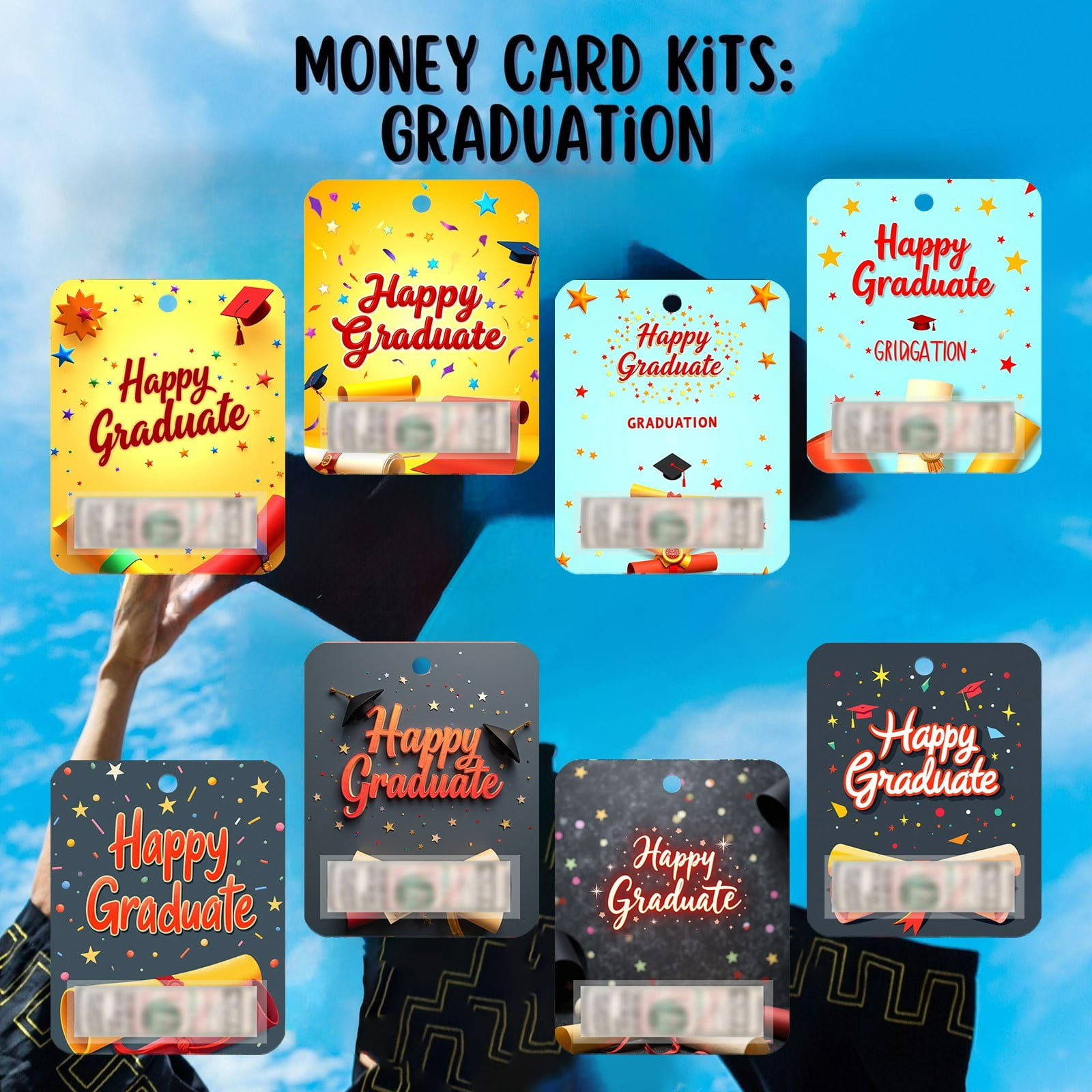 COM1950s Graduation Party Wallet Set 2025 - 8-Pack Decorative Money ...