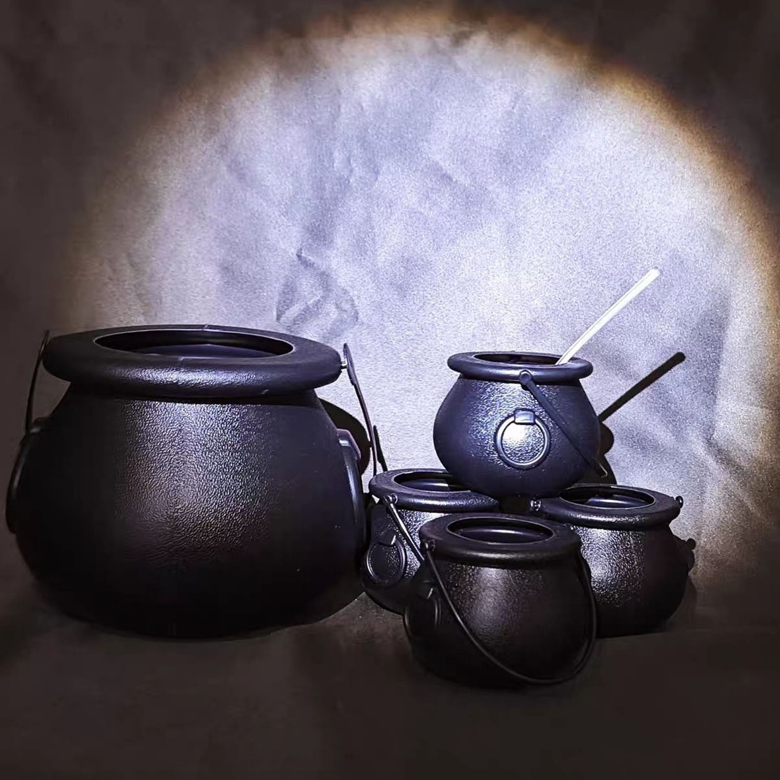 COM1950s Halloween Decorations,Witch Cauldron Set with 4 Cauldrons,Hats ...