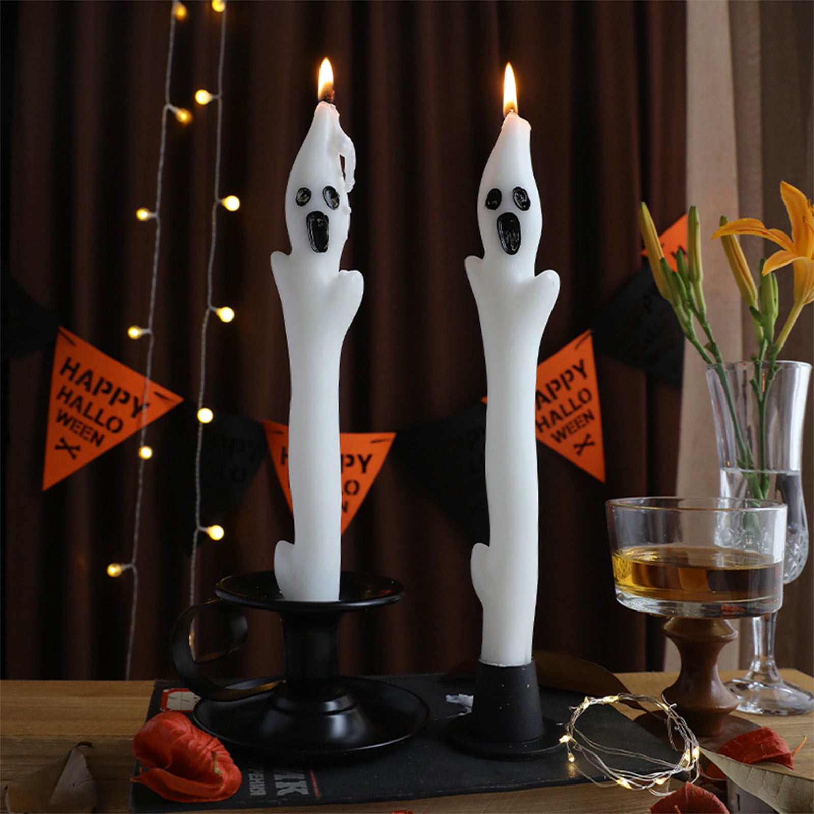 COM1950s Halloween Ghost Candles,Scented Long Pole Decorative for Party ...