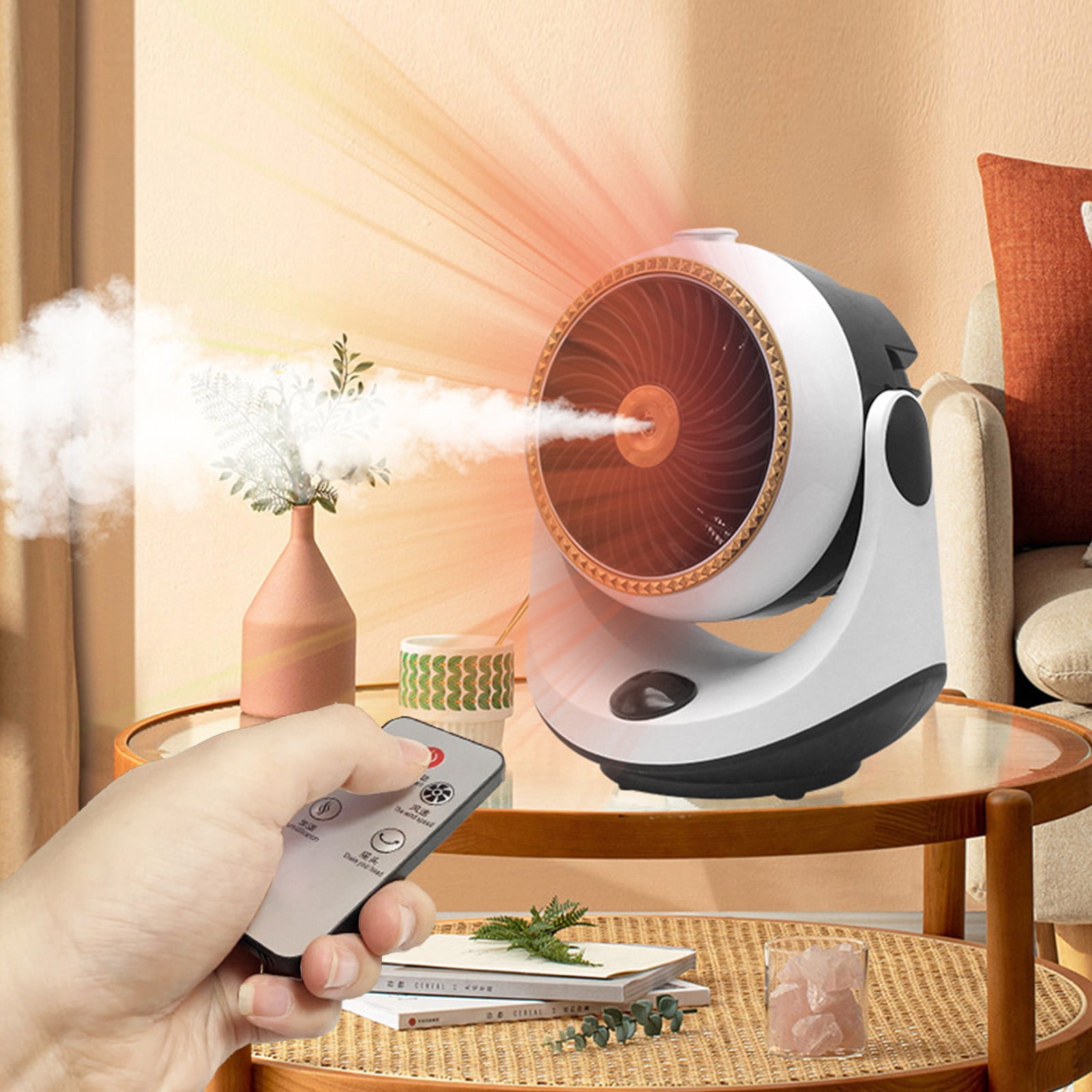 COM1950s Heater and Humidifier Combo for Desk,2 in 1 Heater Fan W/Fast ...