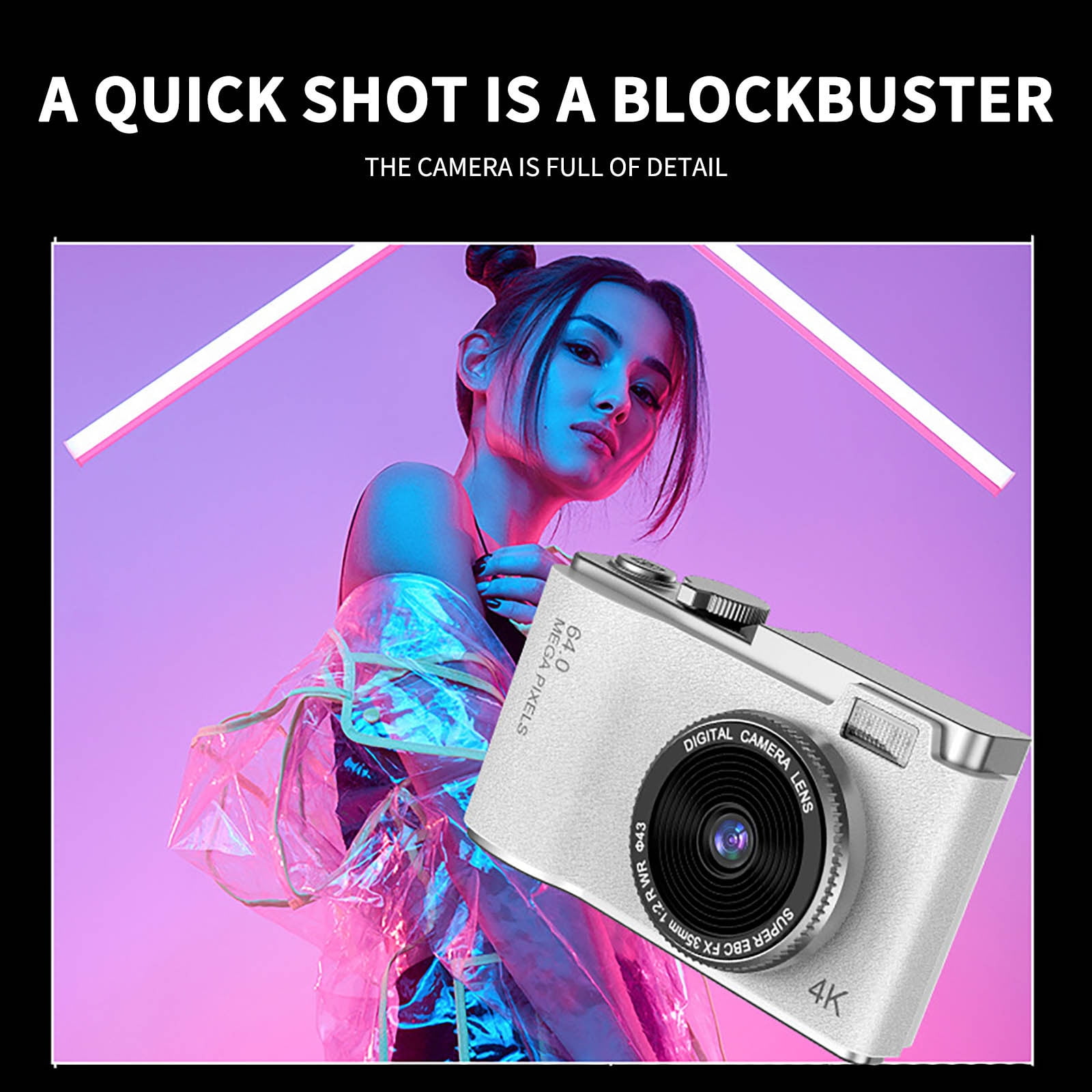 COM1950s High Definition Digital Camera for Students To Learn Mini Front and Rear Camera ...