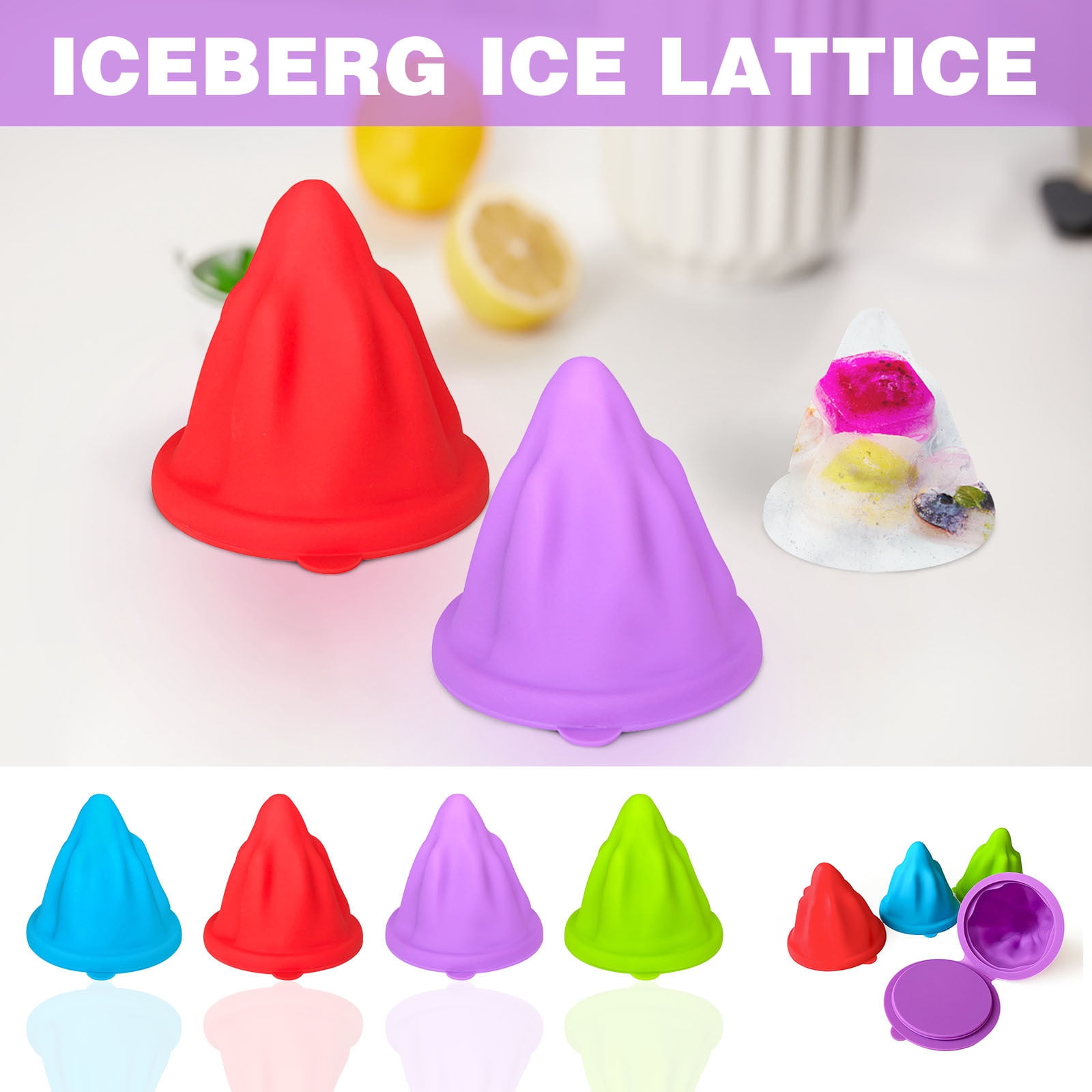 COM1950s Ice Cube Tray with Lid,Ice Trays with Lid,Large Iceberg Ice ...