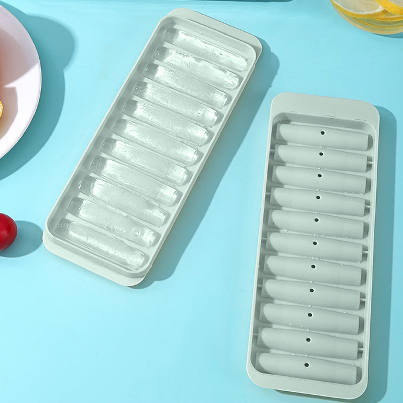 COM1950s Ice Tray,Flexible Ice Mold with 11 Slot for Home Beverage,Easy ...