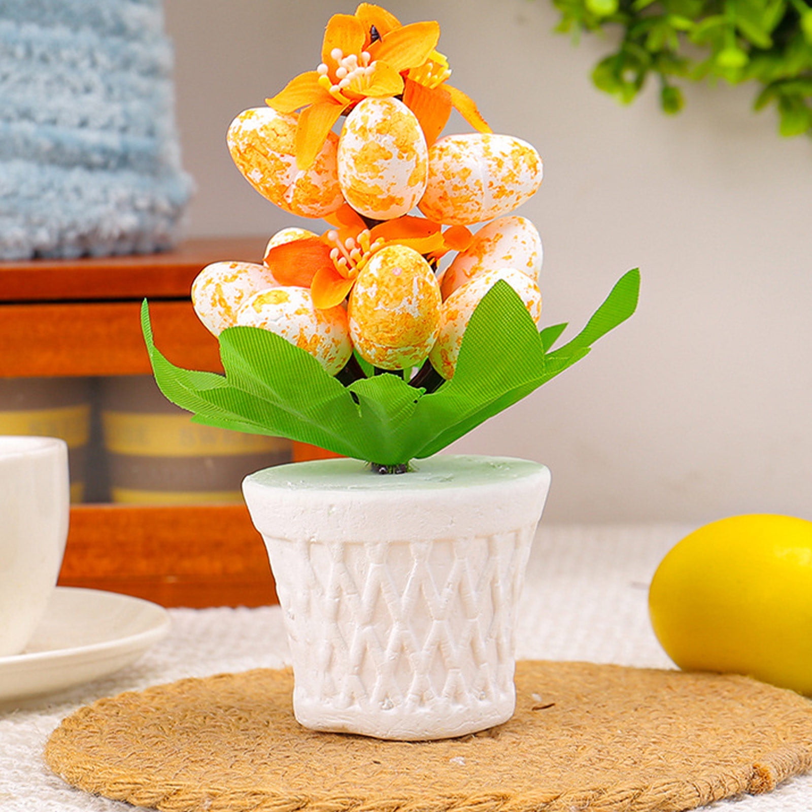 COM1950s Indoor Plant Pots Easter Eggs Decoration Mini Indoor Potted ...