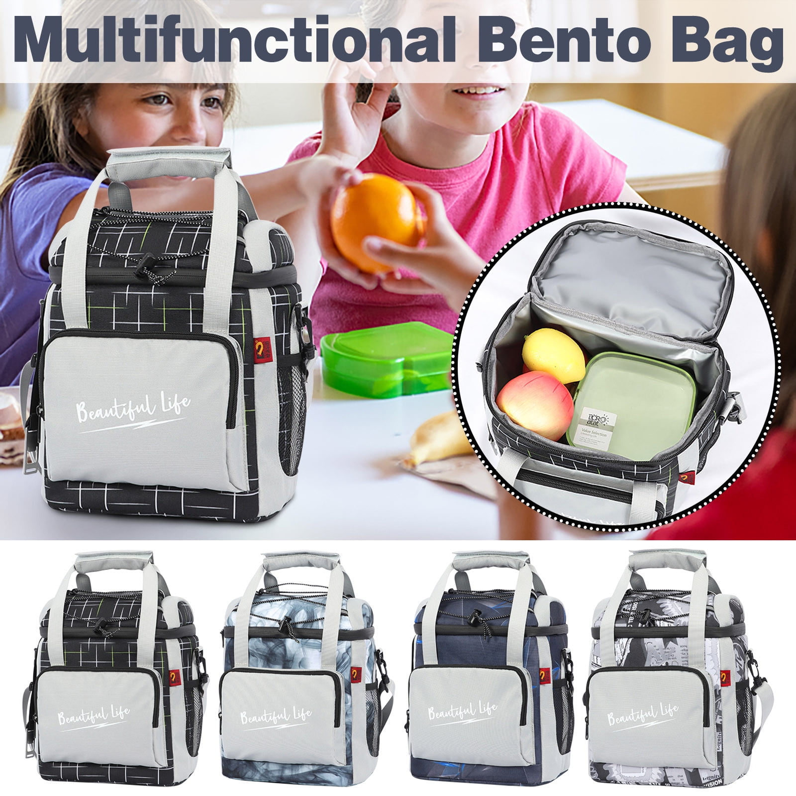 COM1950s Insulated Bento Backpack - 3-Layer Leakproof Lunch Bag for ...