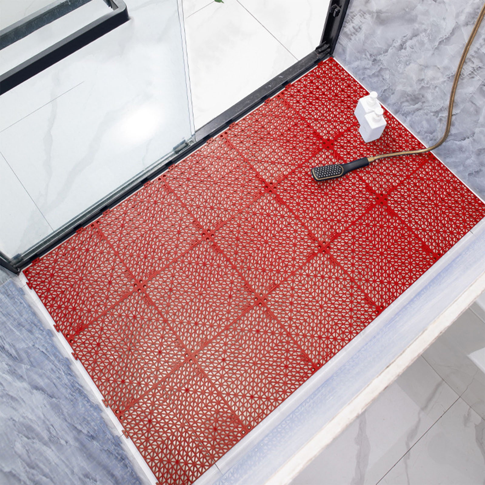 COM1950s Interlocking Floor Tiles,Non-Slip Modular Bath Mat with ...