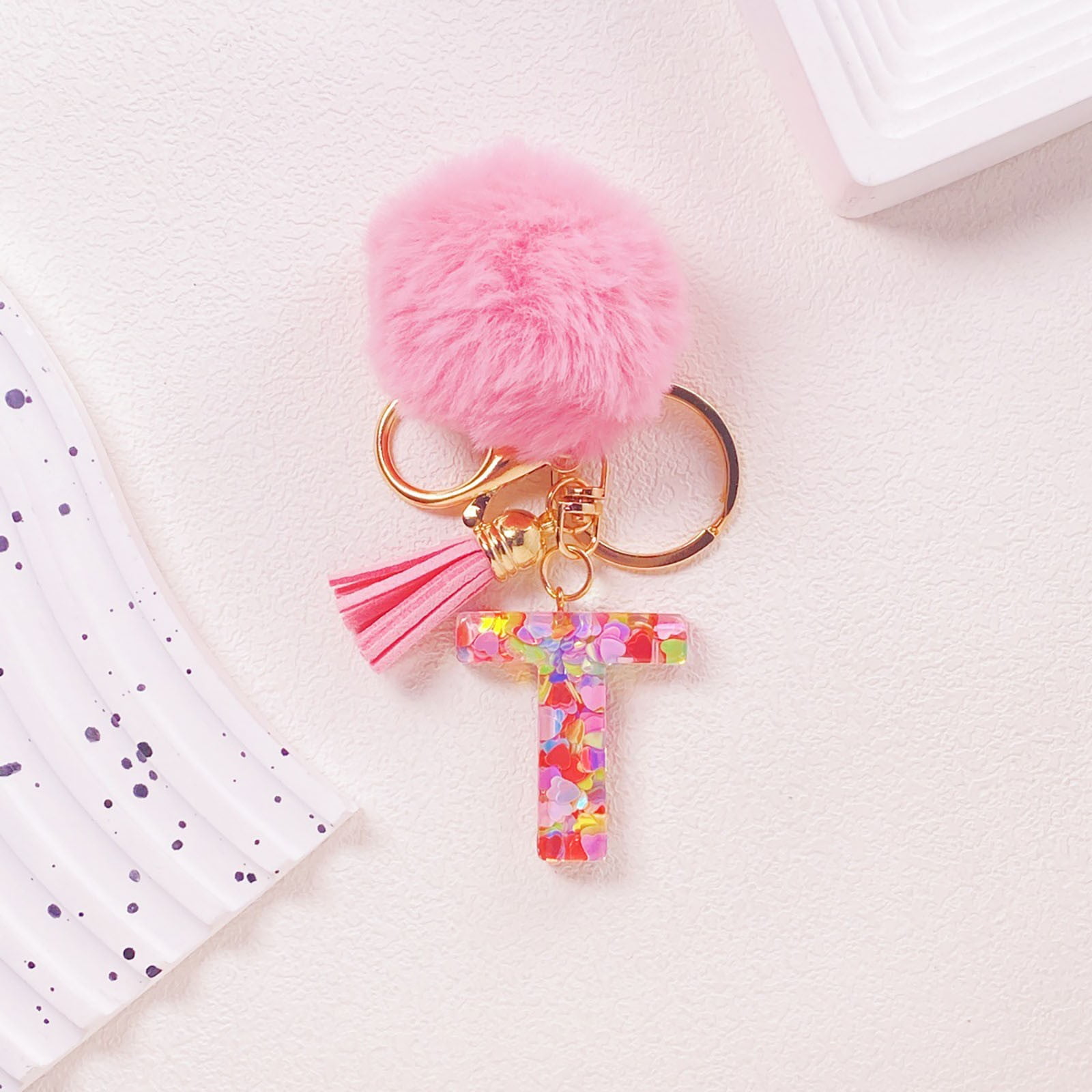 COM1950s Key Chains Women Cute- Letter Keychain,Letter A-Z Keychain ...