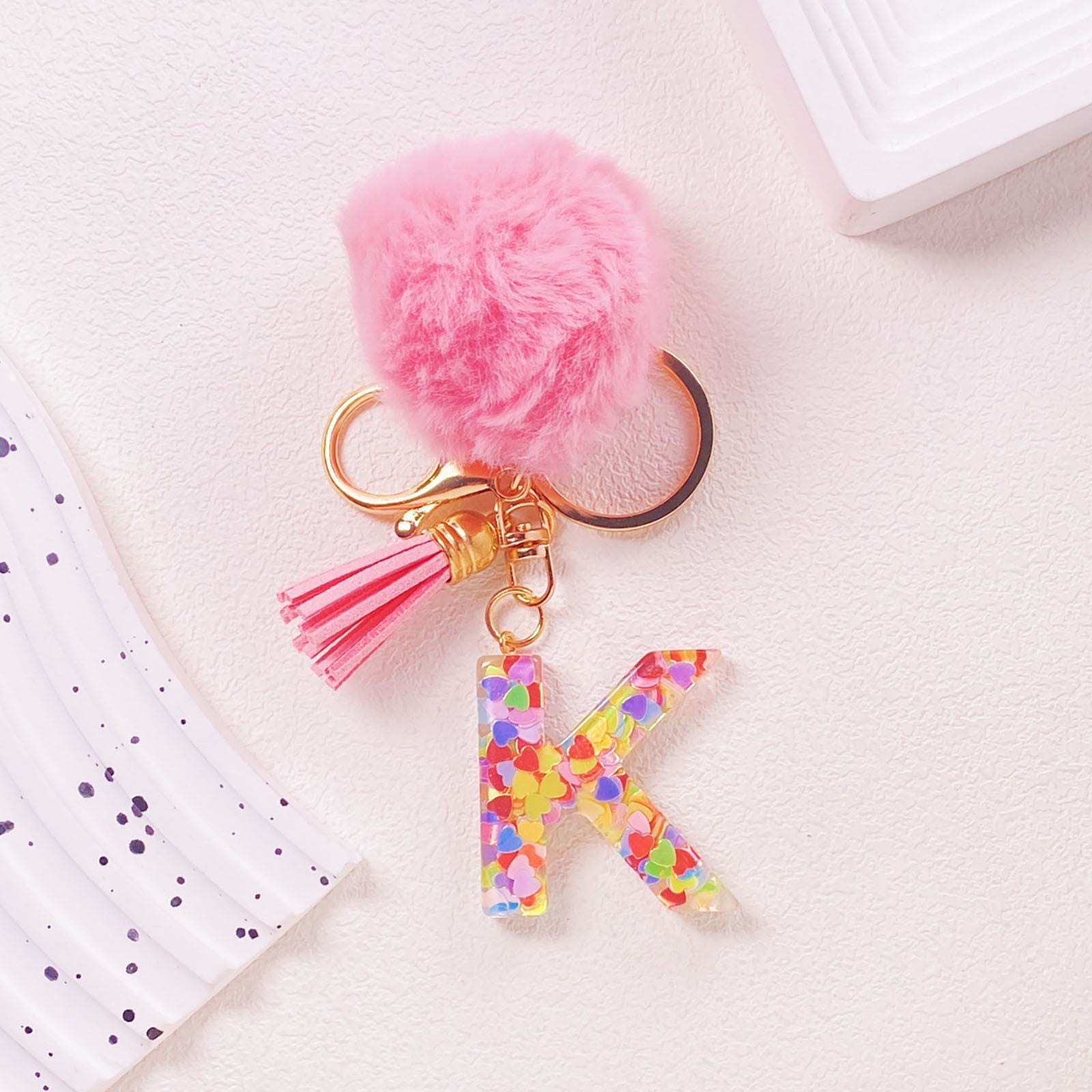 COM1950s Key Chains Women Cute- Letter Keychain,Letter A-Z Keychain ...