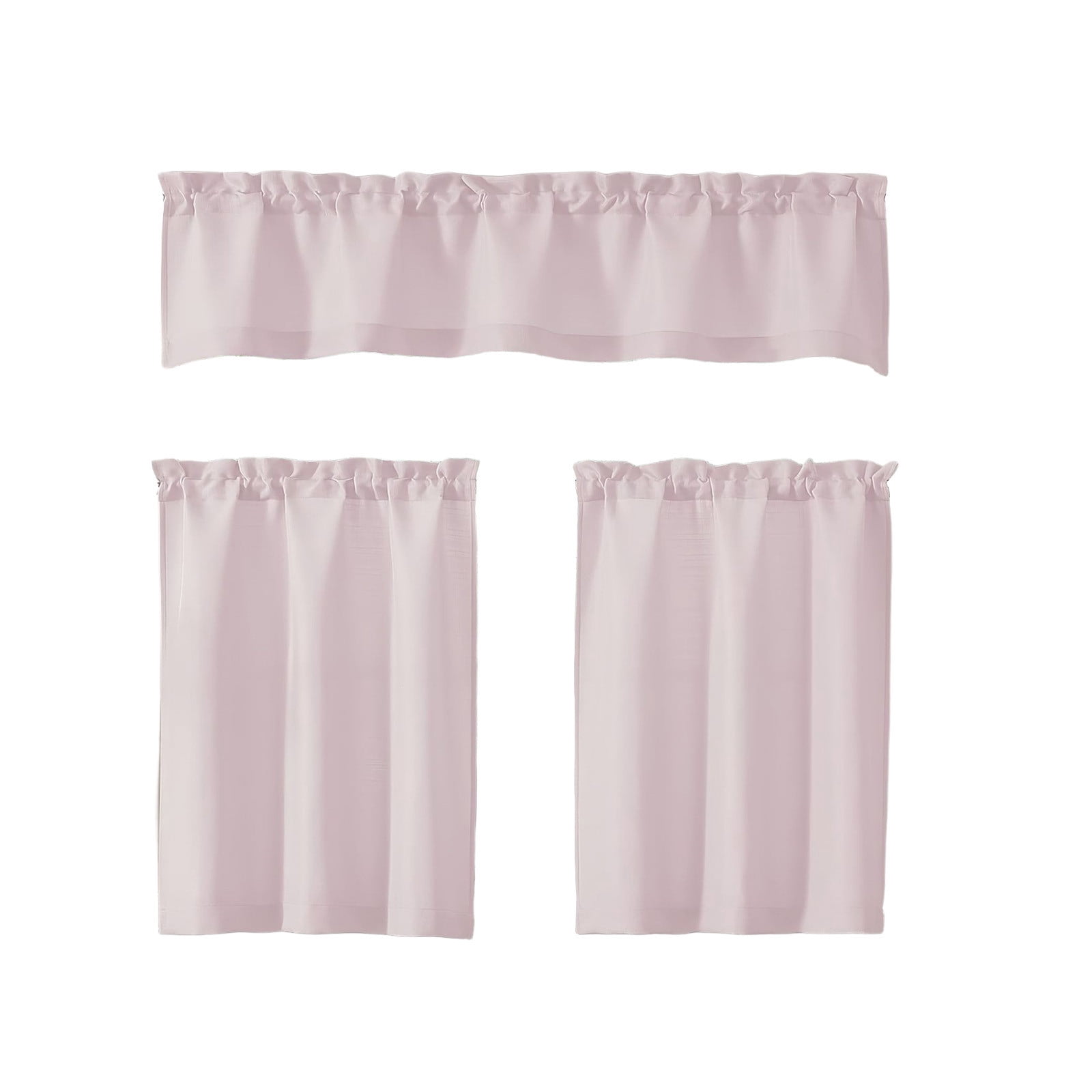 COM1950s Kitchen Curtains 3 Piece Set, Tier and Valance Curtains, Light ...