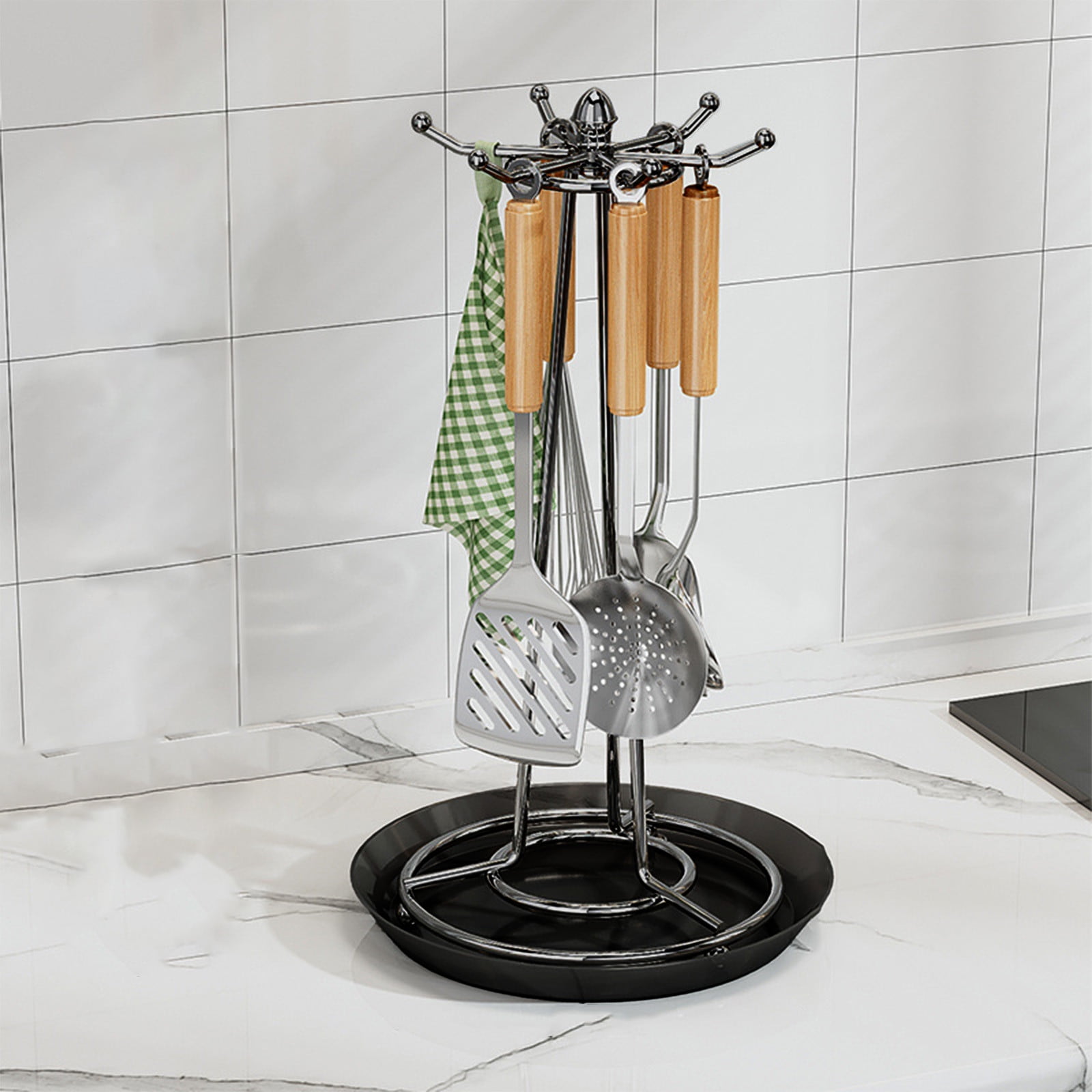 COM1950s Kitchen Storage Rack Rotating 360 Degree Rotating Stainless ...