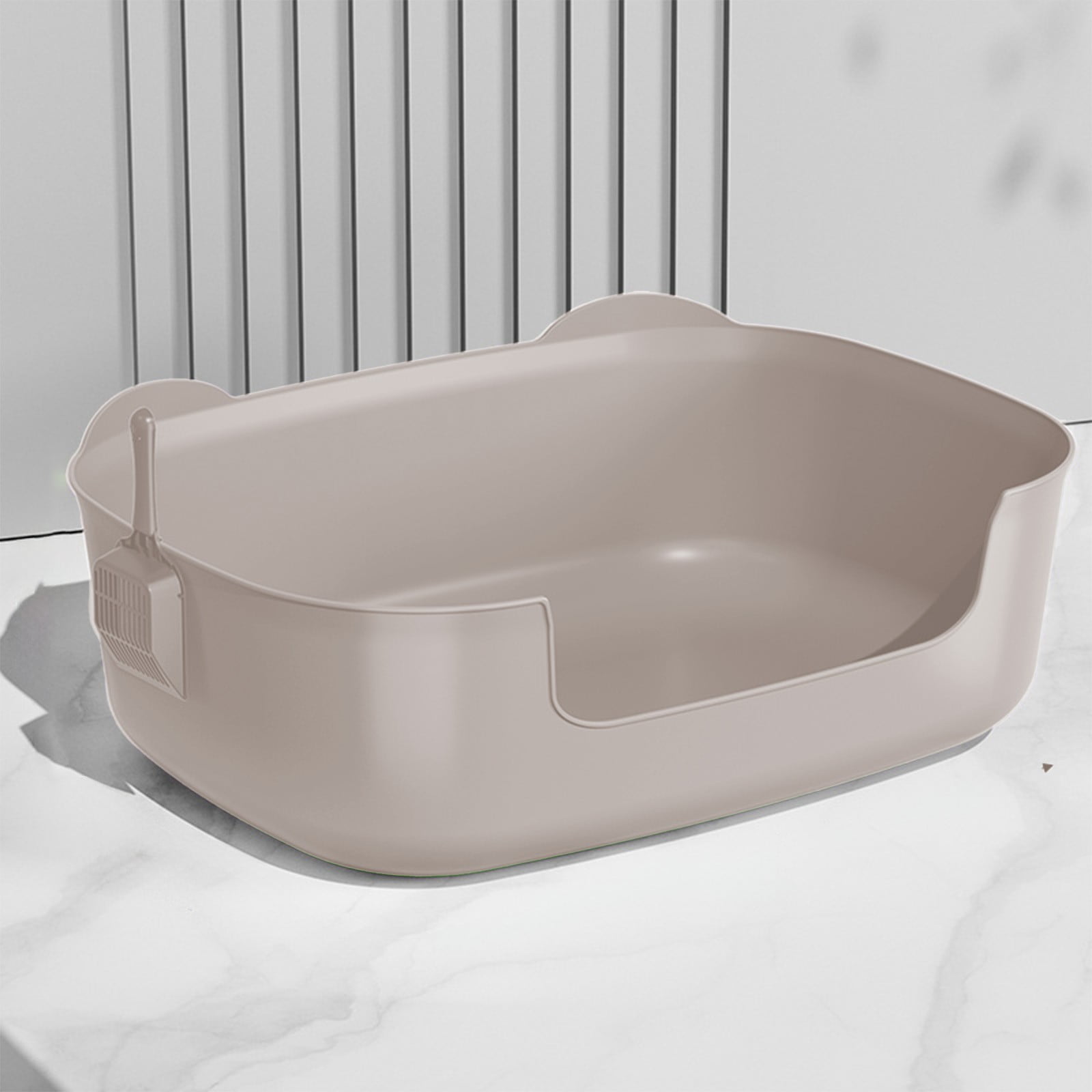 COM1950s Large Open Cat Litter Box with Leak Proof Design,Shallow Entry ...
