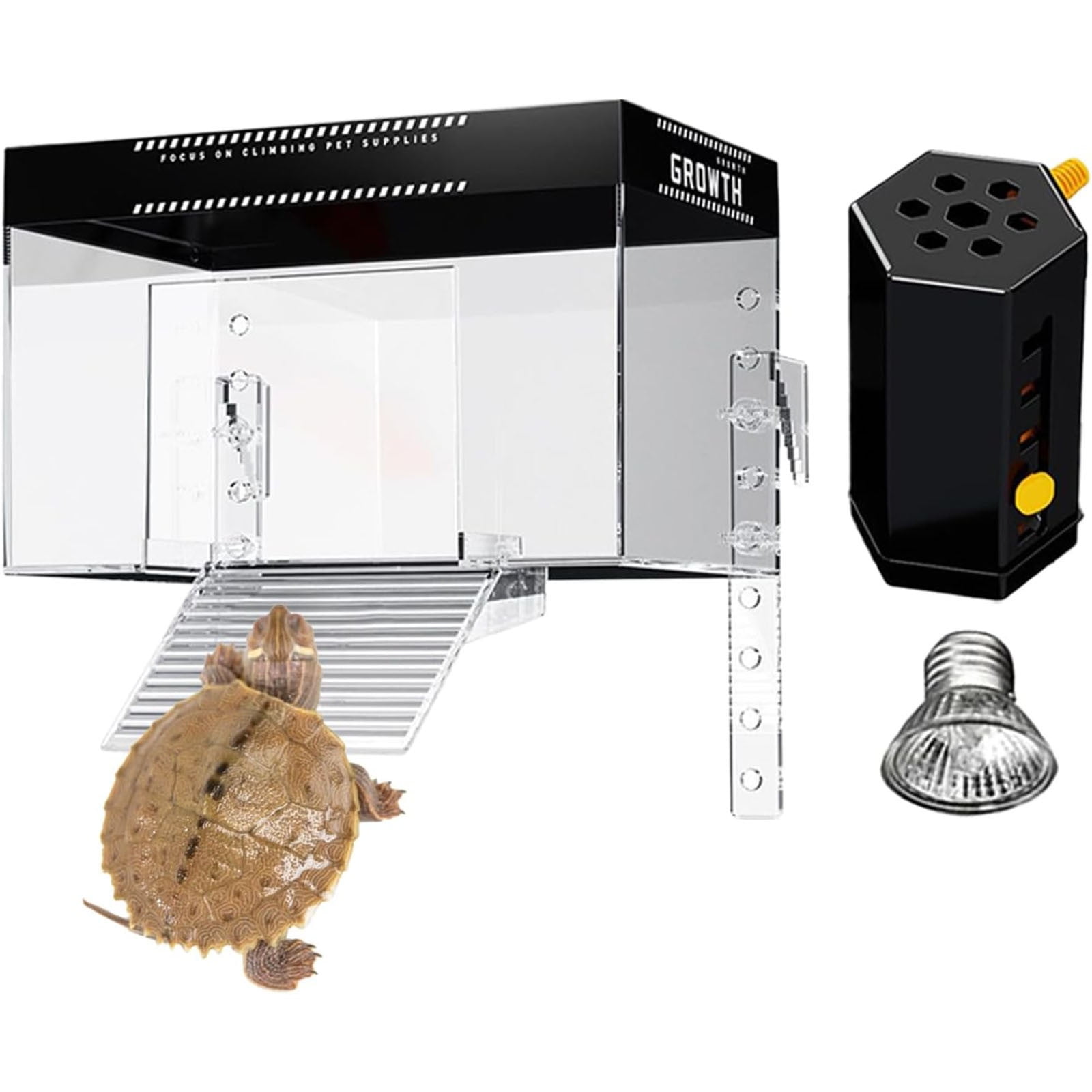 COM1950s Large Turtle Tank with Basking Platform,Suspended Acrylic ...