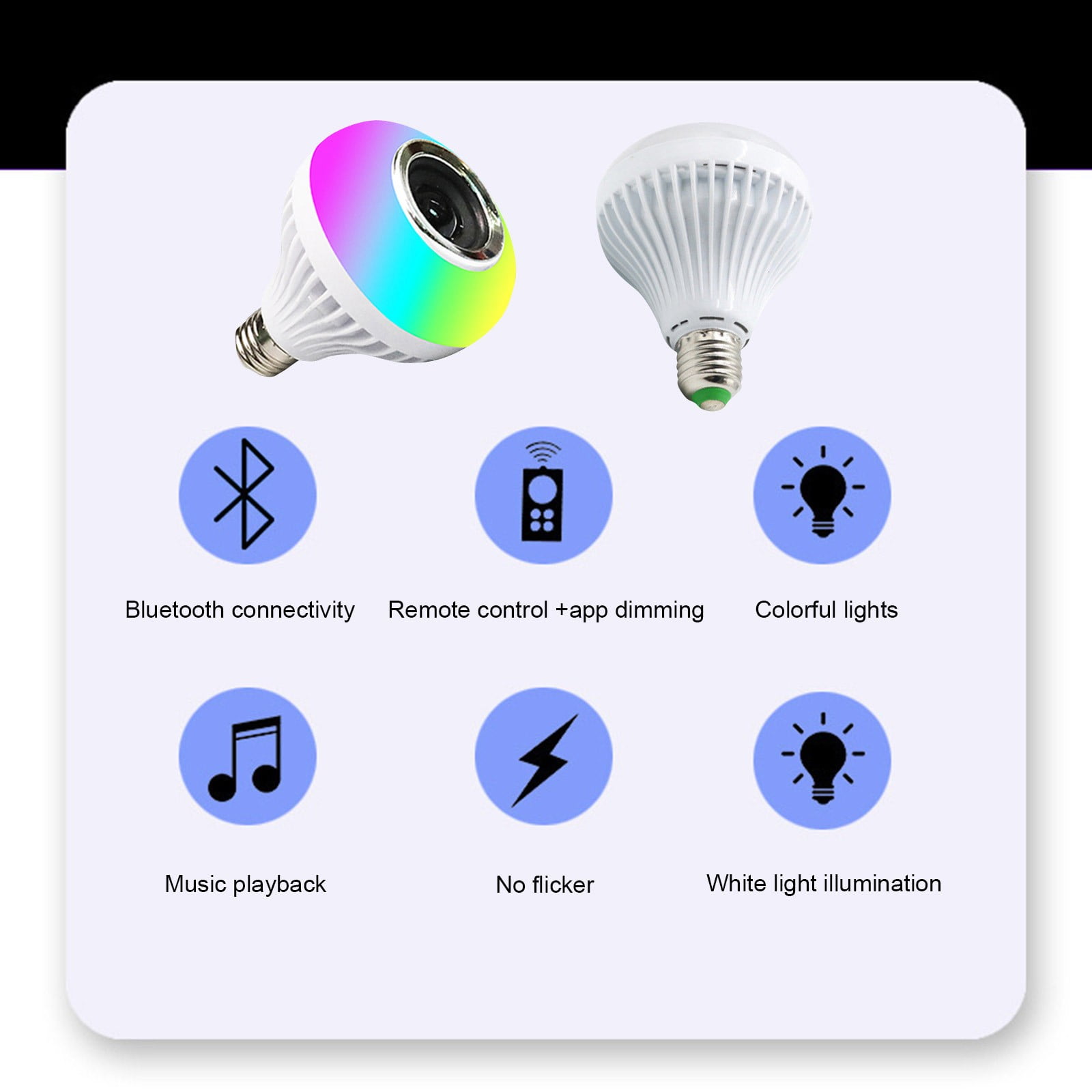 COM1950s Led Light Bulb Bluetooth Speaker with Remote Control,White ...