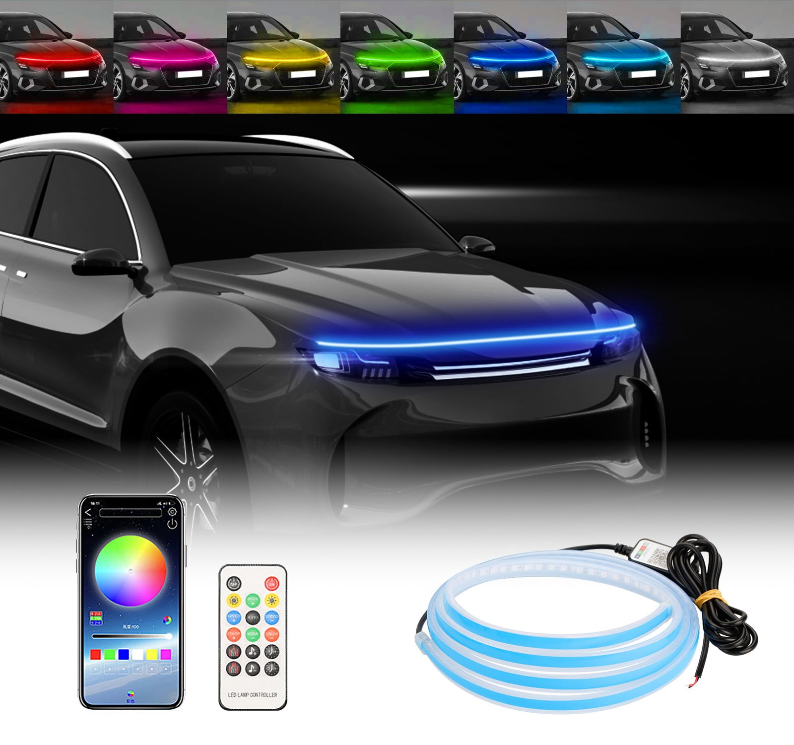 COM1950s Led Light Strips for Cars Exterior Lights for Cars, 59/71 Inch ...