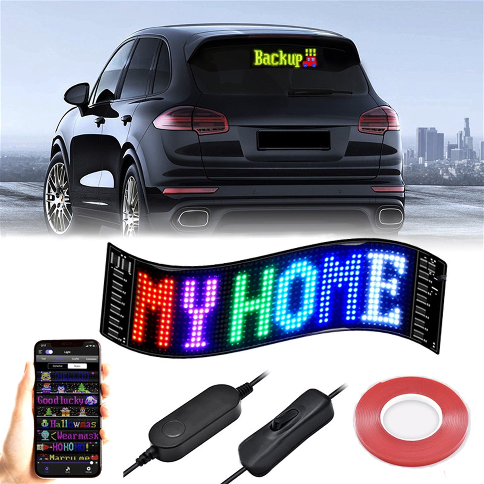COM1950s Led Sign for Car Flexible Led Display Programmable Led Matrix ...