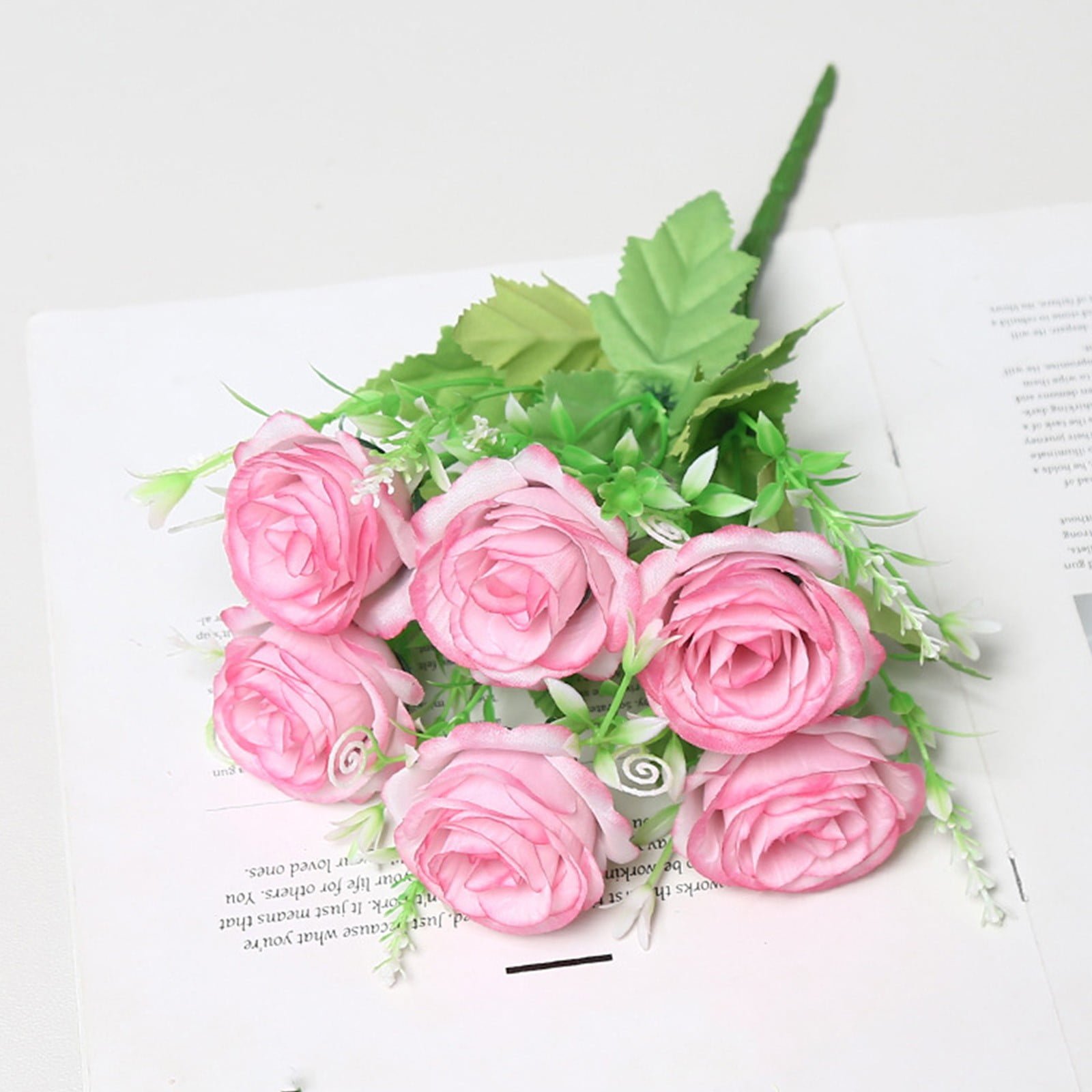 COM1950s Lifelike Artificial Flower Bouquet with 6 Heads,Realistic Silk ...