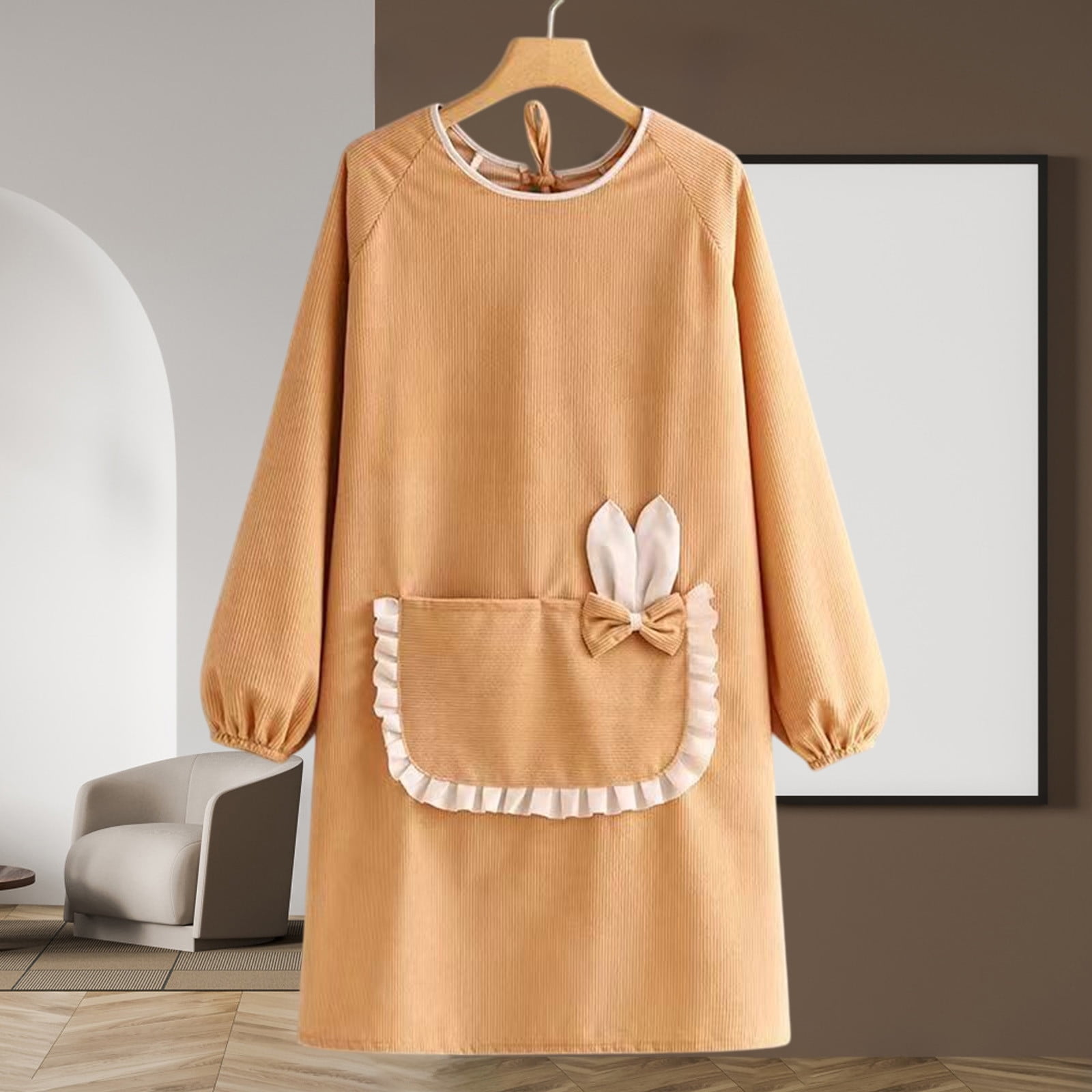 COM1950s Long Sleeve Waterproof Apron,40X40 Inch Full Body Cover,Splash ...